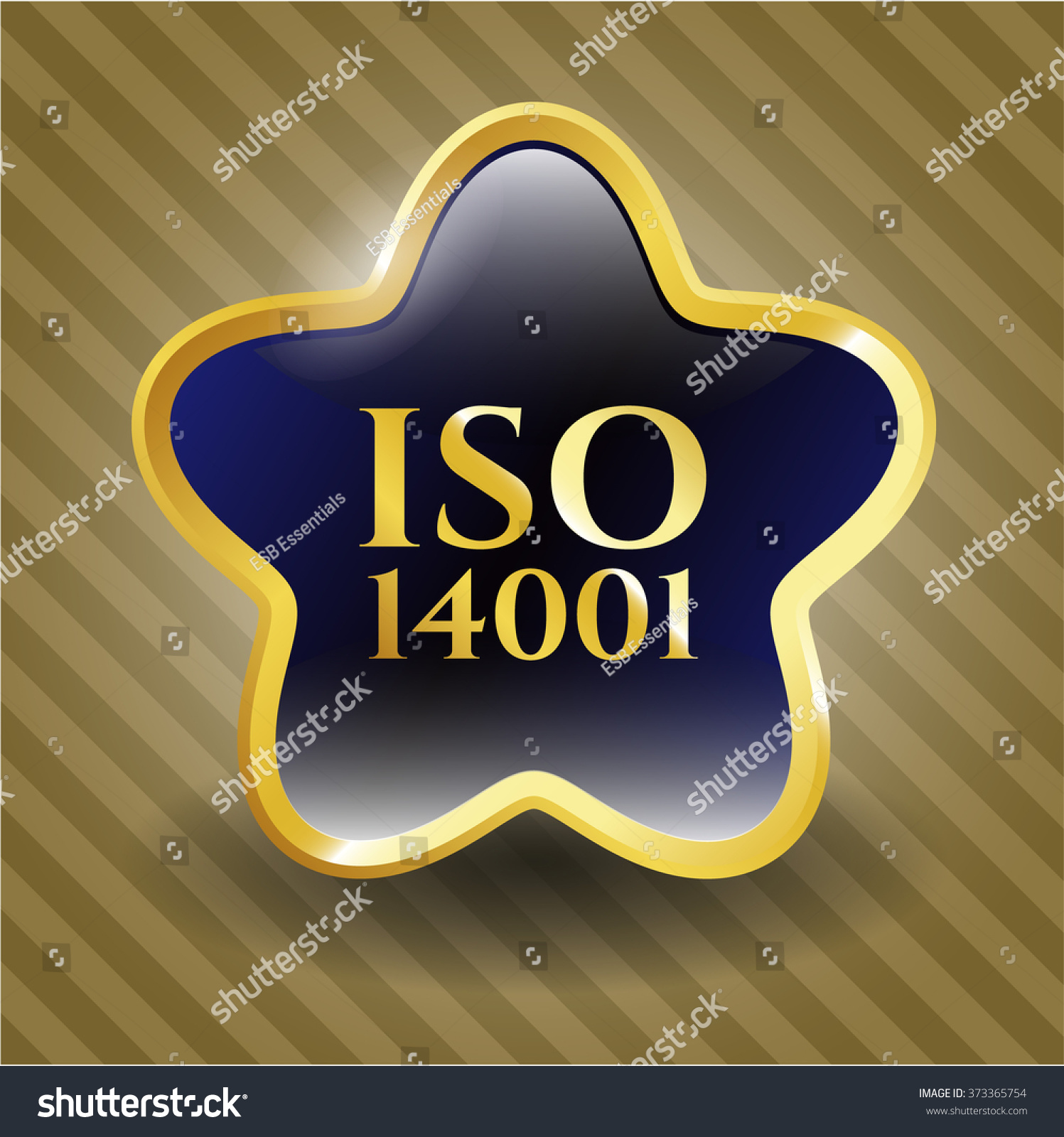 Iso 14001 Golden Emblem Stock Vector (Royalty Free) 373365754