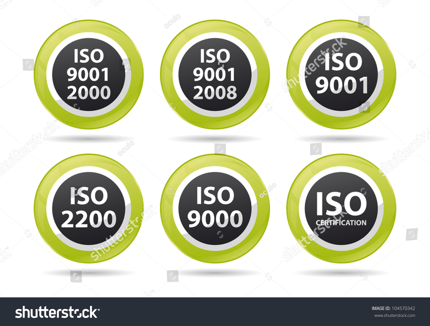 Iso Icons Different Certifications Stock Vector (Royalty Free ...