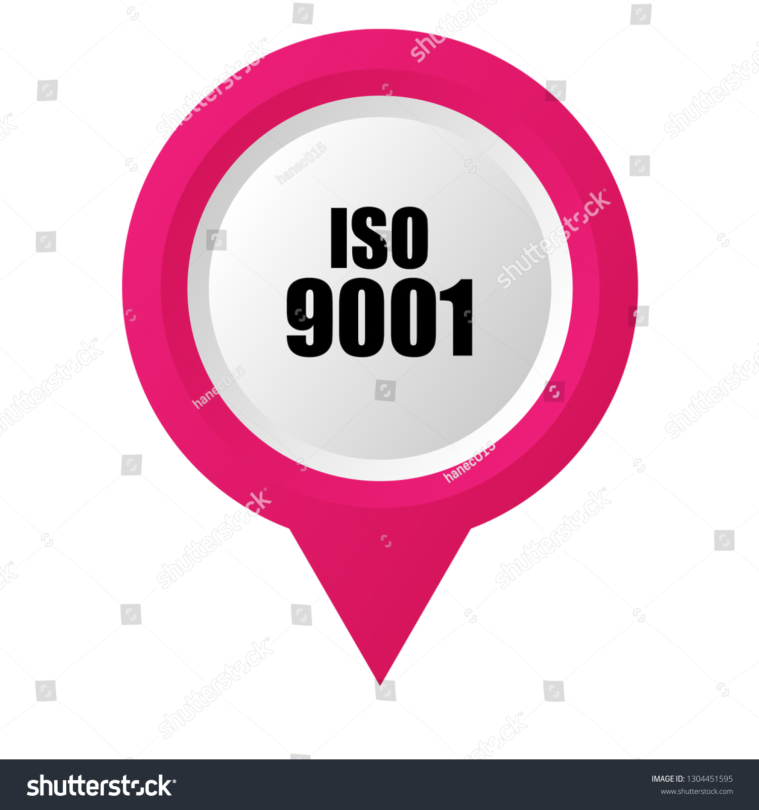 Iso 9001 Text On Map Pin Stock Vector (Royalty Free) 1304451595