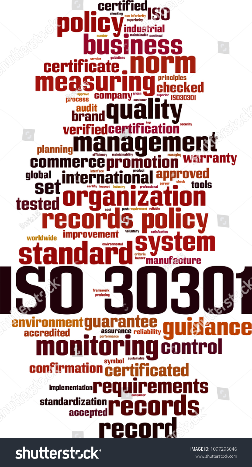 Iso 30301 Word Cloud Concept Vector Stock Vector (Royalty Free) 1097296046