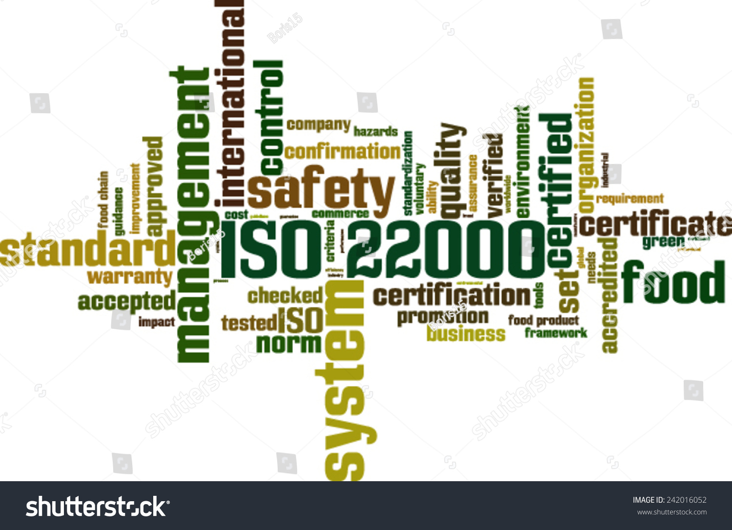 Iso 22000 Word Cloud Concept Vector: vector de stock (libre de regalías ...