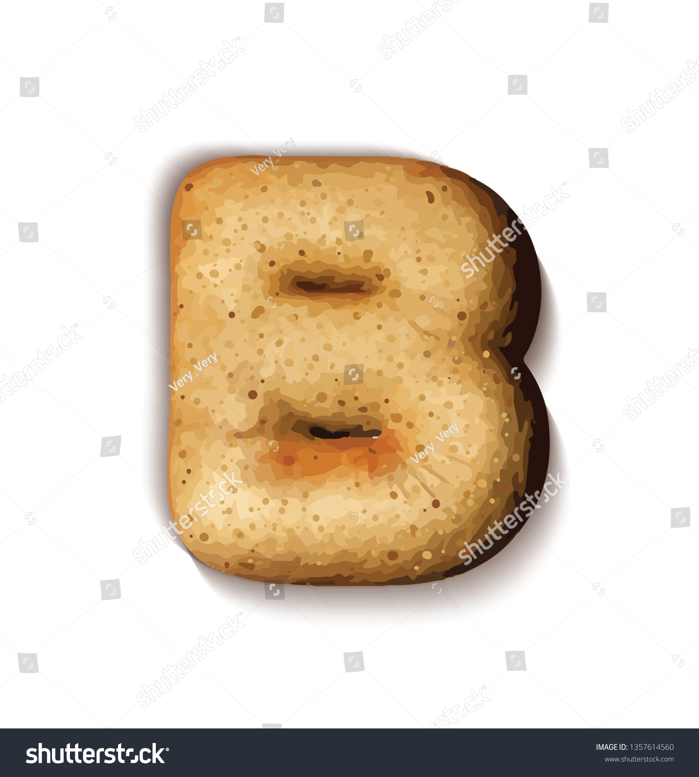 Isolate Bread Letter Alphabet On White Stock Vector (Royalty Free ...