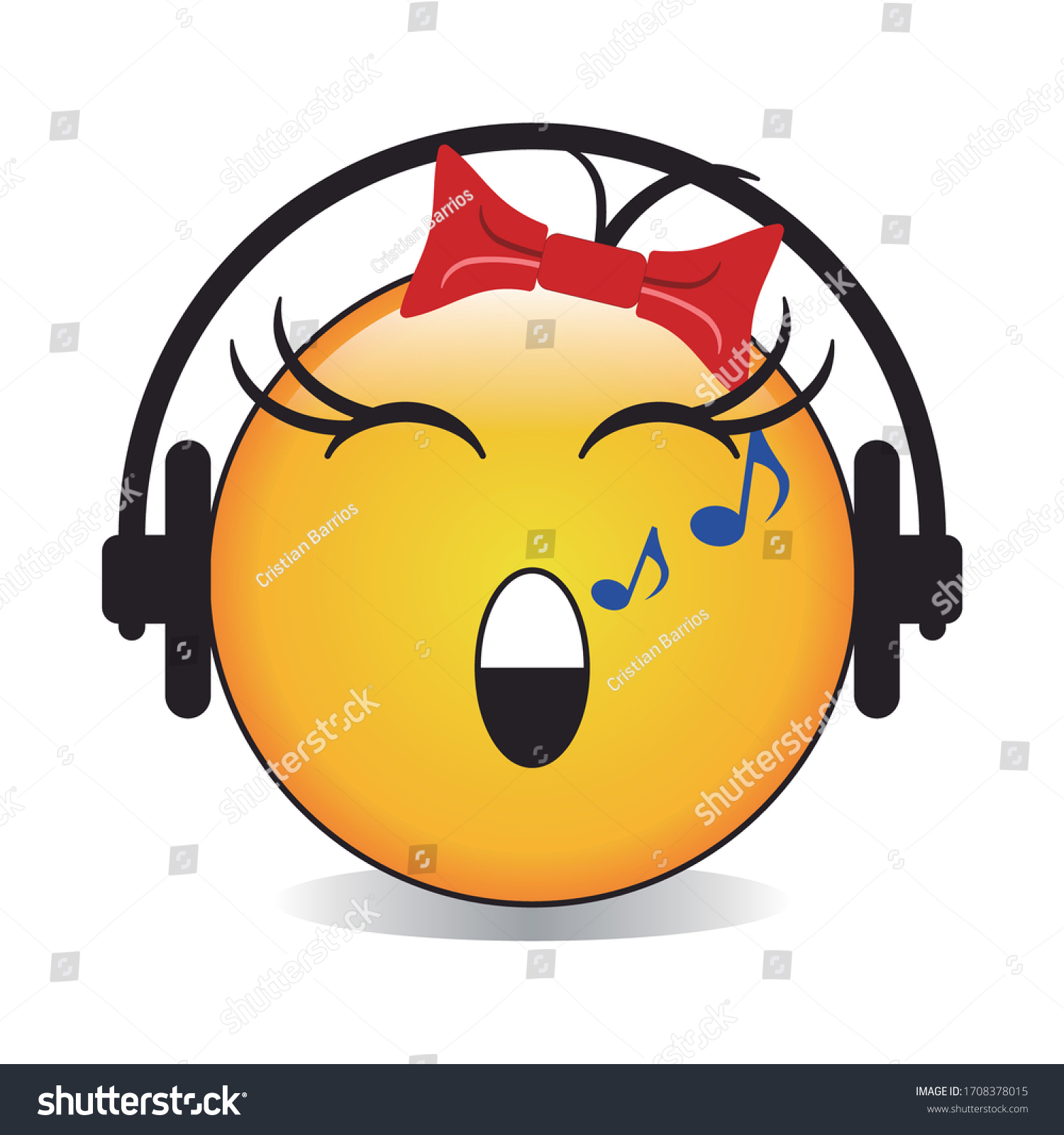 Isolated Singing Emoji Vector Stock Vector (Royalty Free) 1708378015 ...