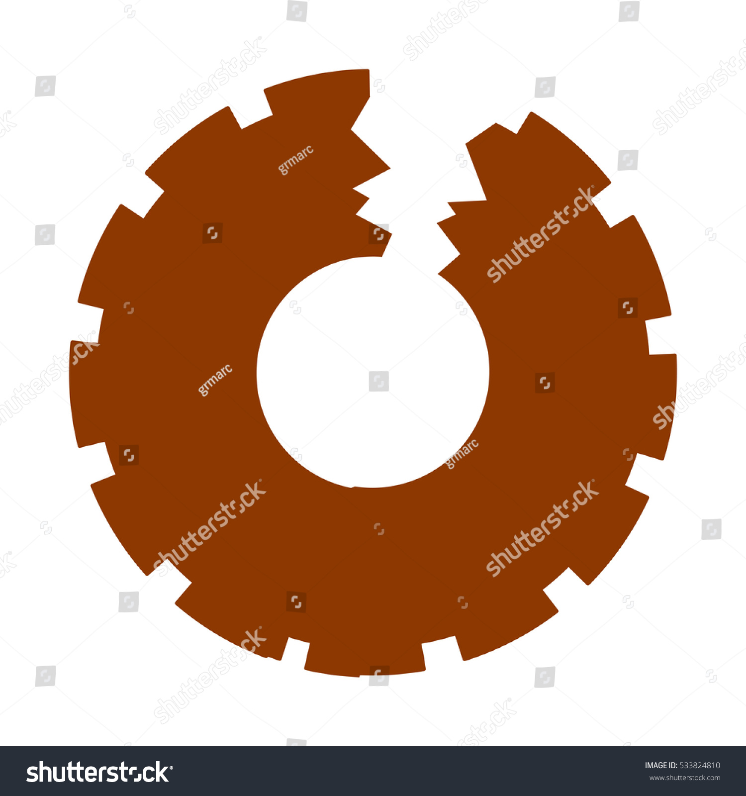 Isolated Broken Gear Design Stock Vector (Royalty Free) 533824810 ...