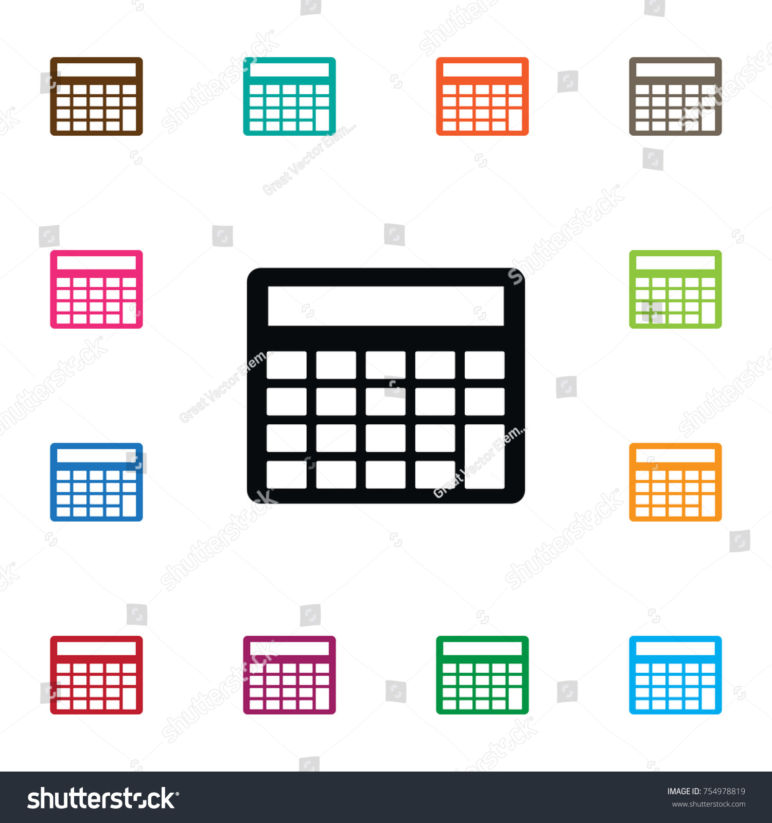 Isolated Calculation Icon Mathematics Vector Element Stock Vector ...