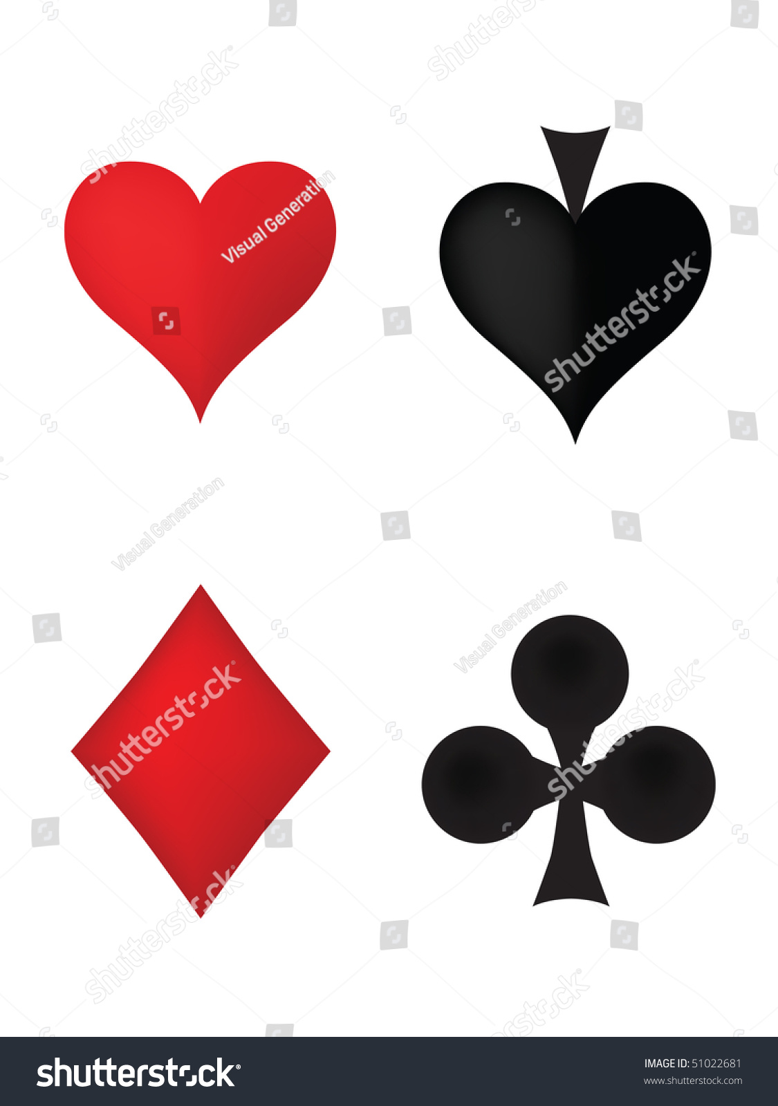 Isolated Card Suits. Vector. - 51022681 : Shutterstock