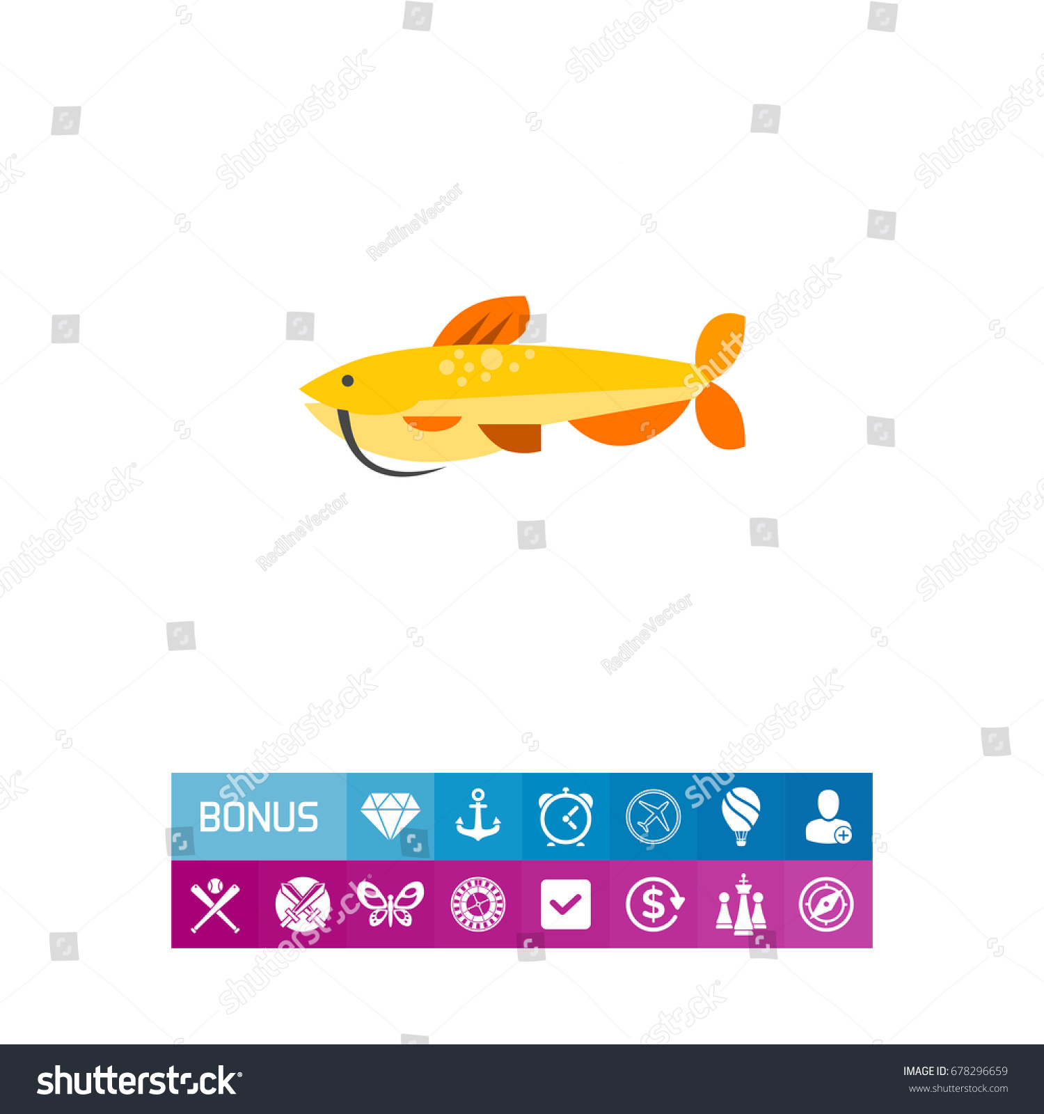 Isolated Catfish Icon Stock Vector (Royalty Free) 678296659 | Shutterstock