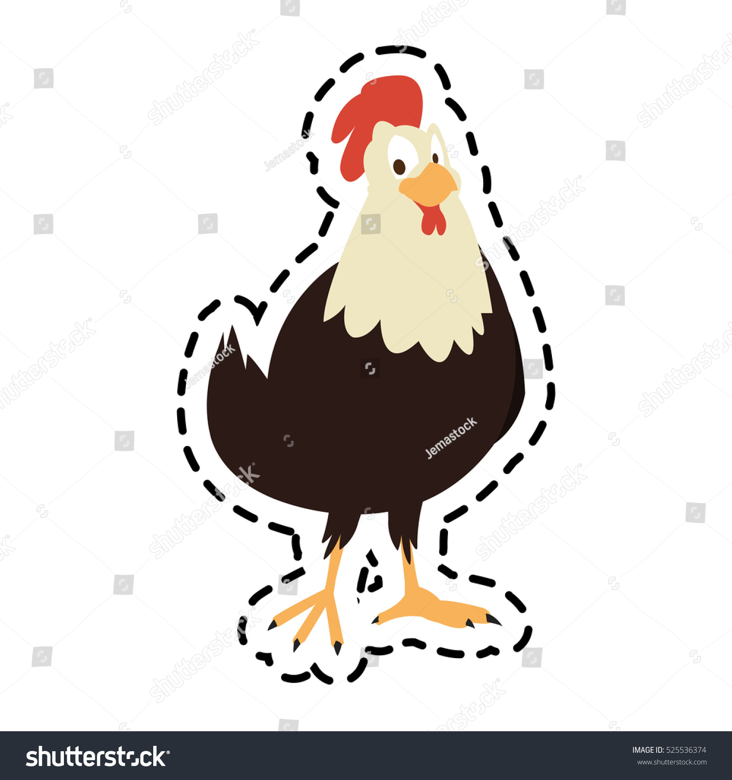 Isolated Chicken Cartoon Design Stock Vector (Royalty Free) 525536374 ...