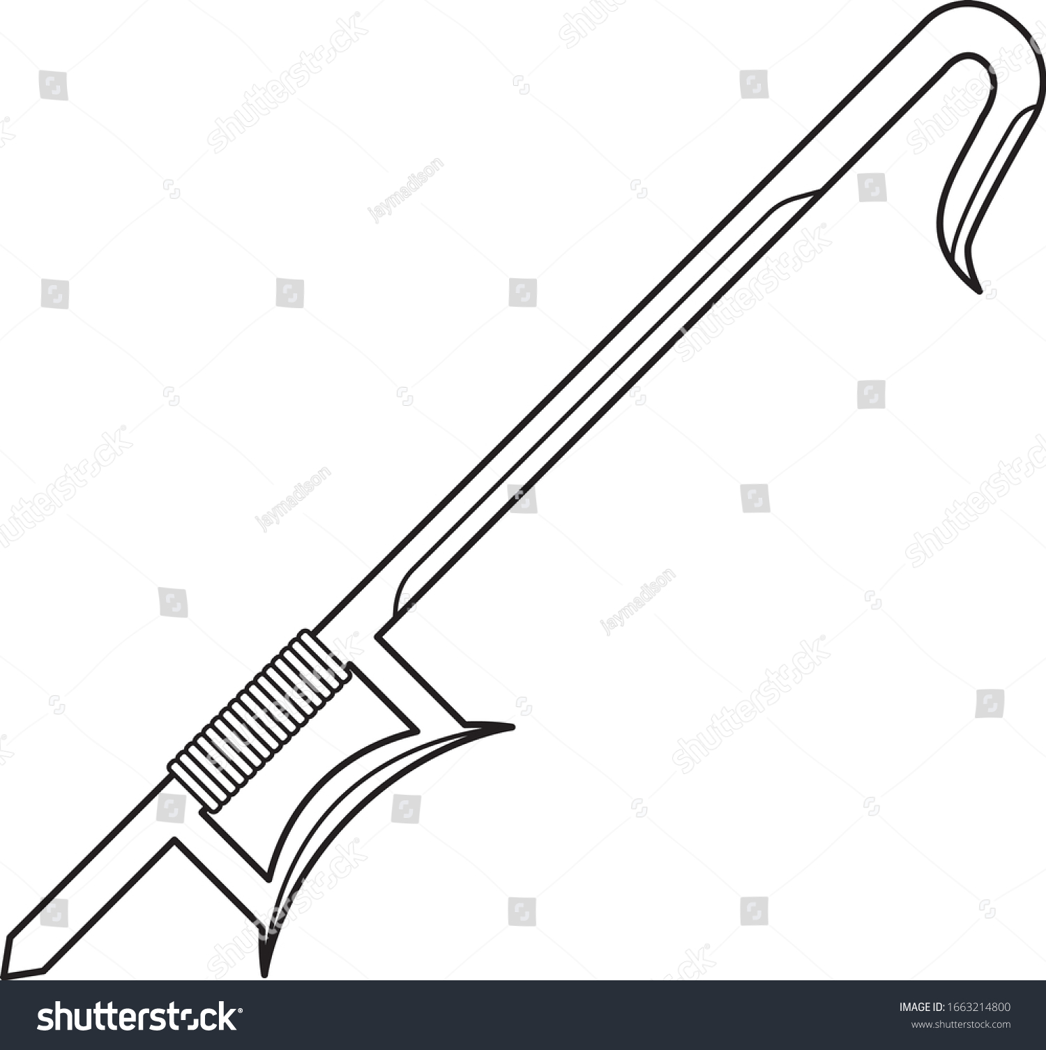 Isolated Chinese Hook Sword Vector Stock Vector (Royalty Free) 1663214800
