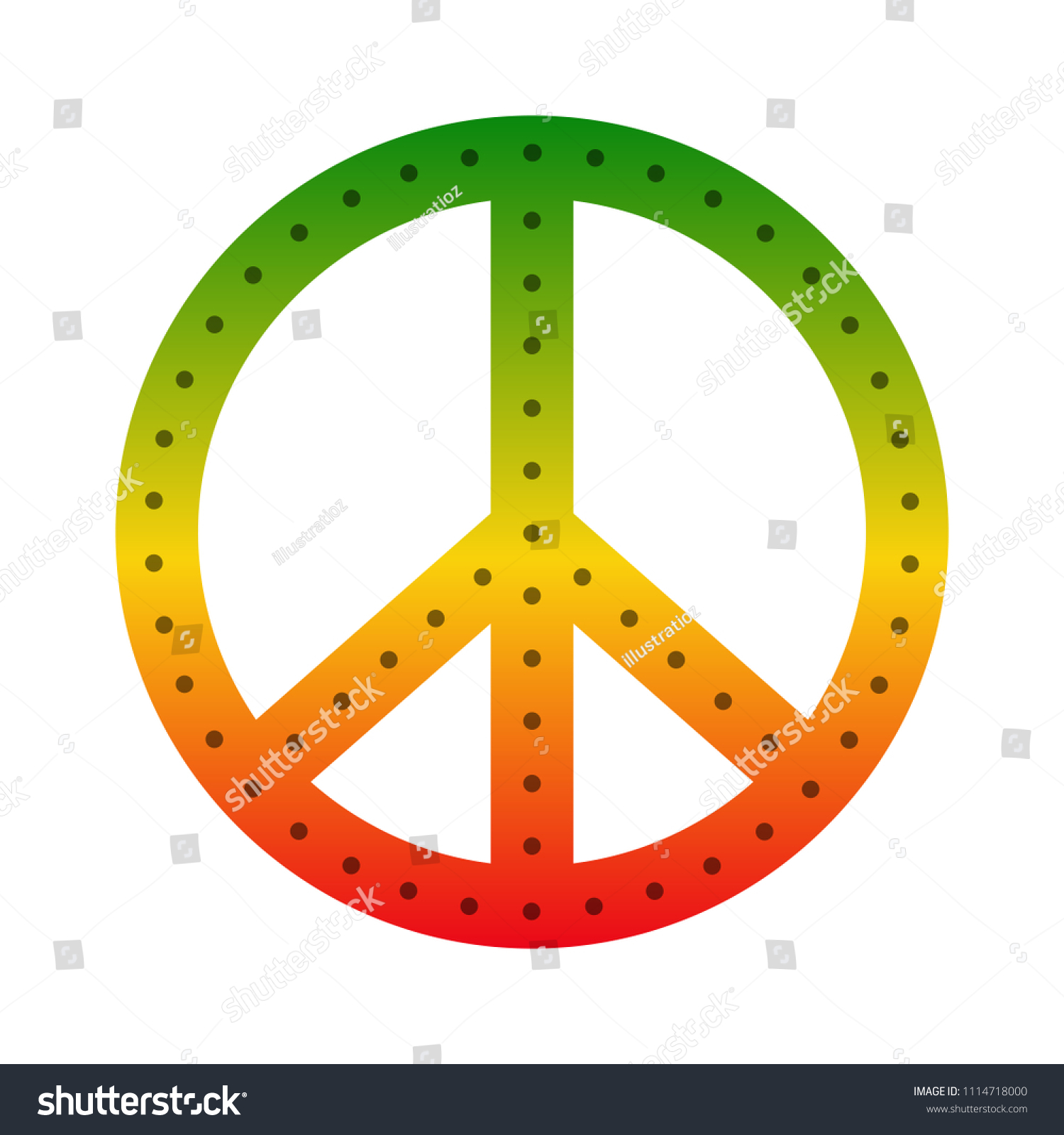 Isolated Colored Peace Symbol Stock Vector (Royalty Free) 1114718000 ...