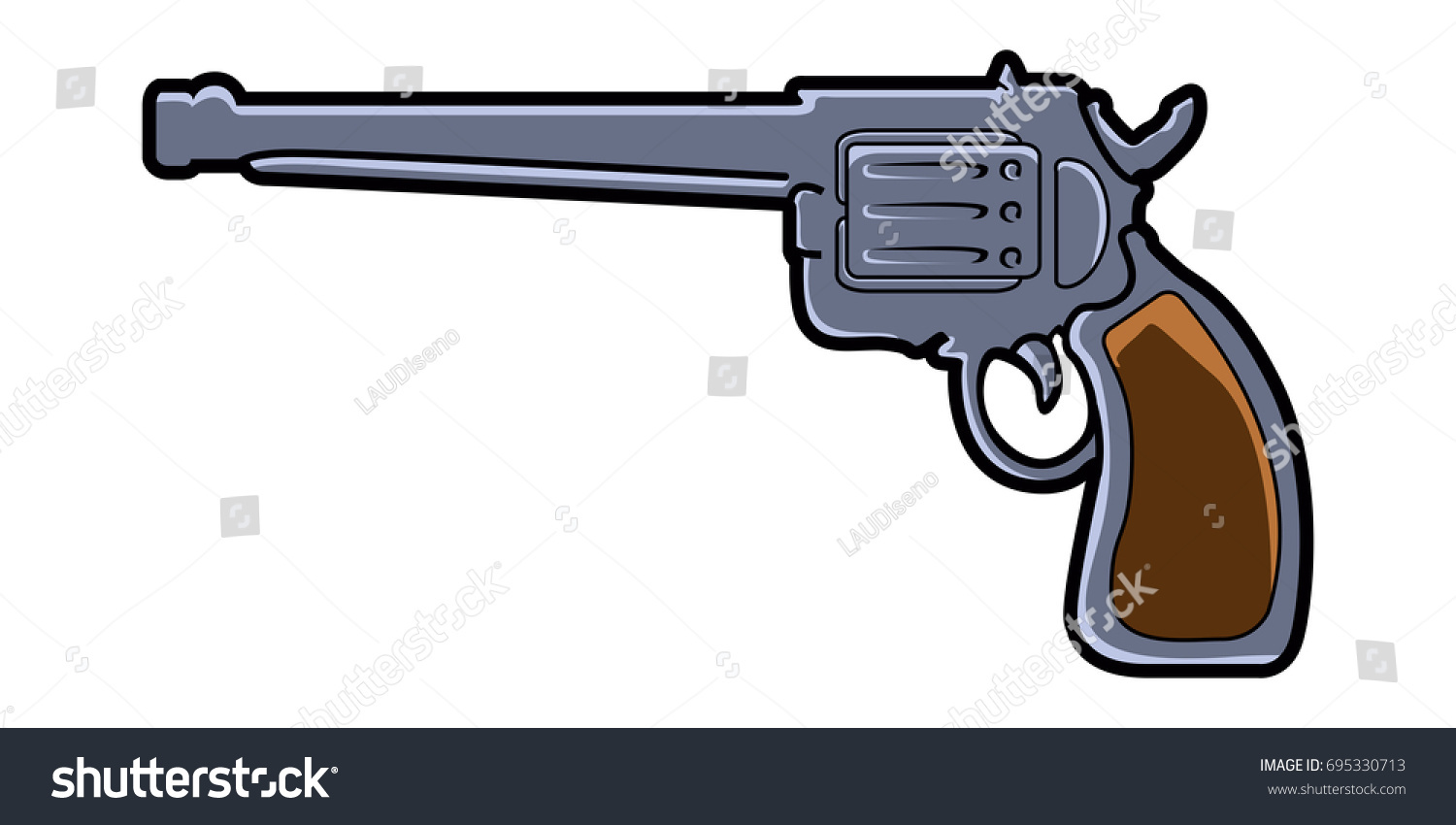 Isolated Comic Gun On White Background Stock Vector (Royalty Free ...
