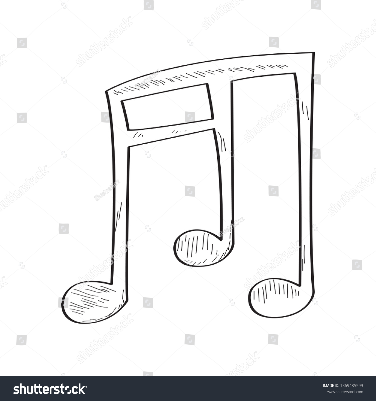 Isolated Comic Musical Note Sketch Vector Stock Vector (Royalty Free ...