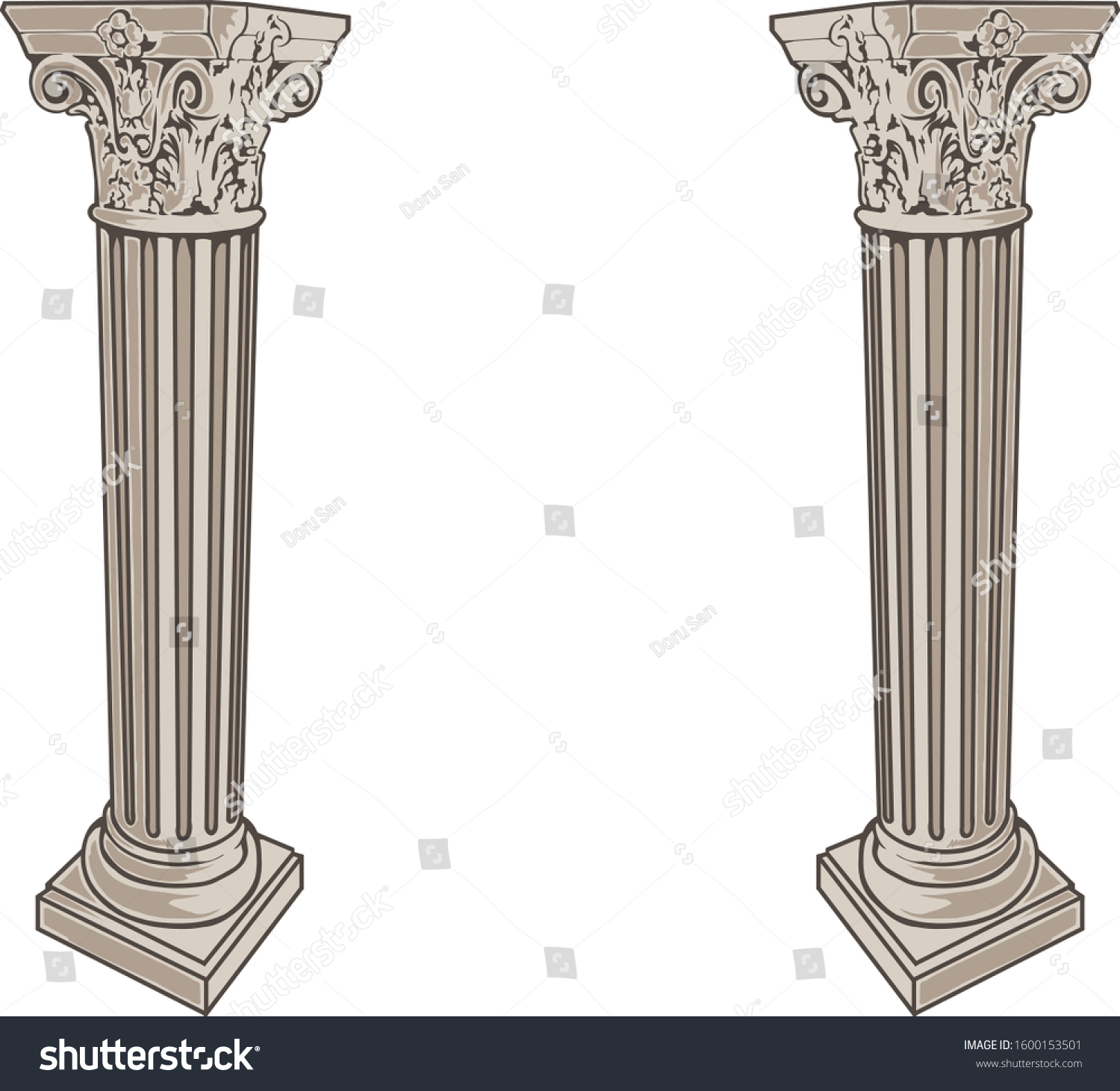 Isolated Corinthian Columns Vector Illustration Stock Vector (Royalty ...
