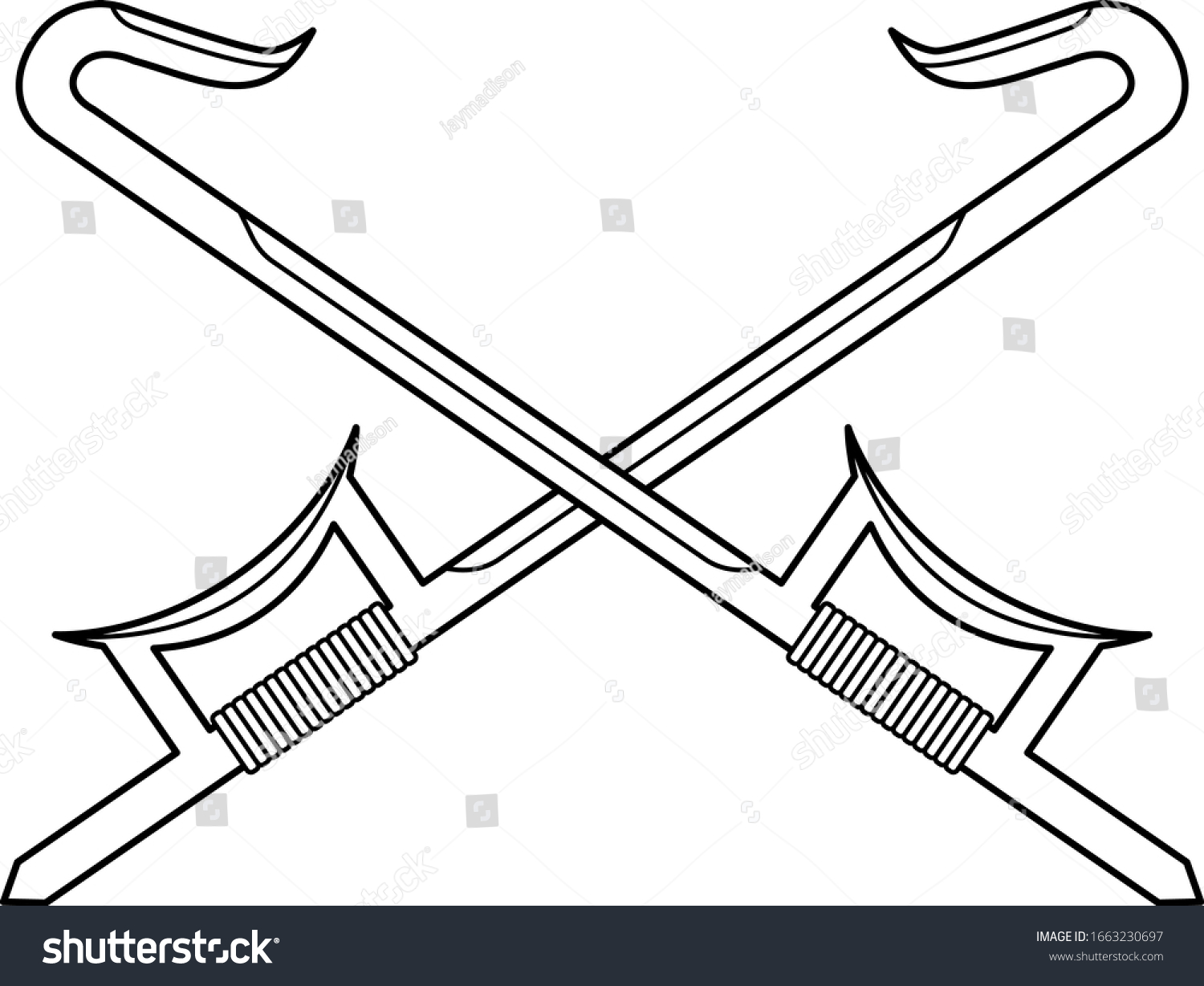 Isolated Crossed Chinese Hook Swords Vector Stock Vector (Royalty Free ...