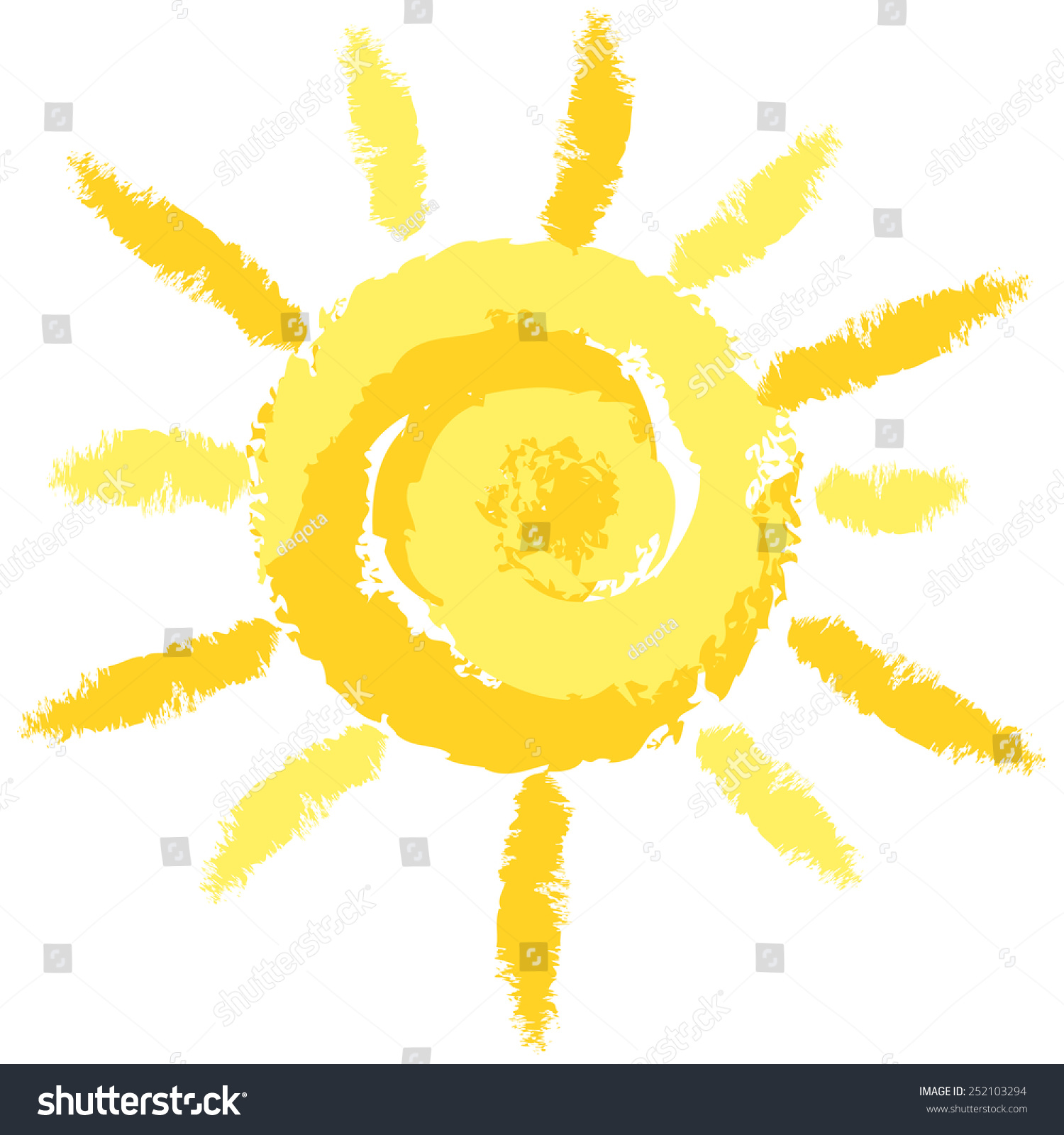 Isolated Cute Crayon Sun Vector Image Stock Vector (Royalty Free ...