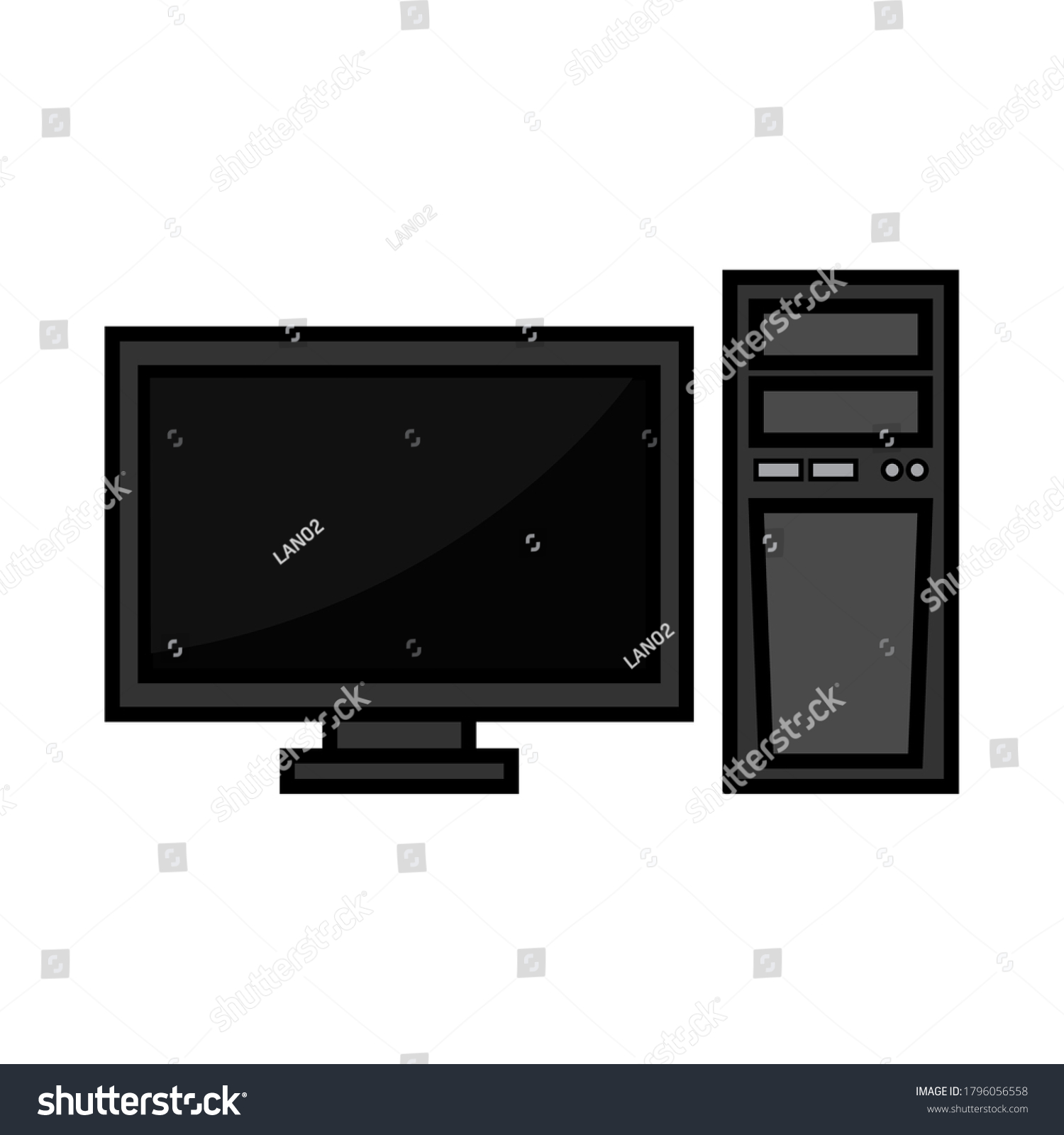 Isolated Desktop Computer Icon Technology Equipment Stock Vector ...