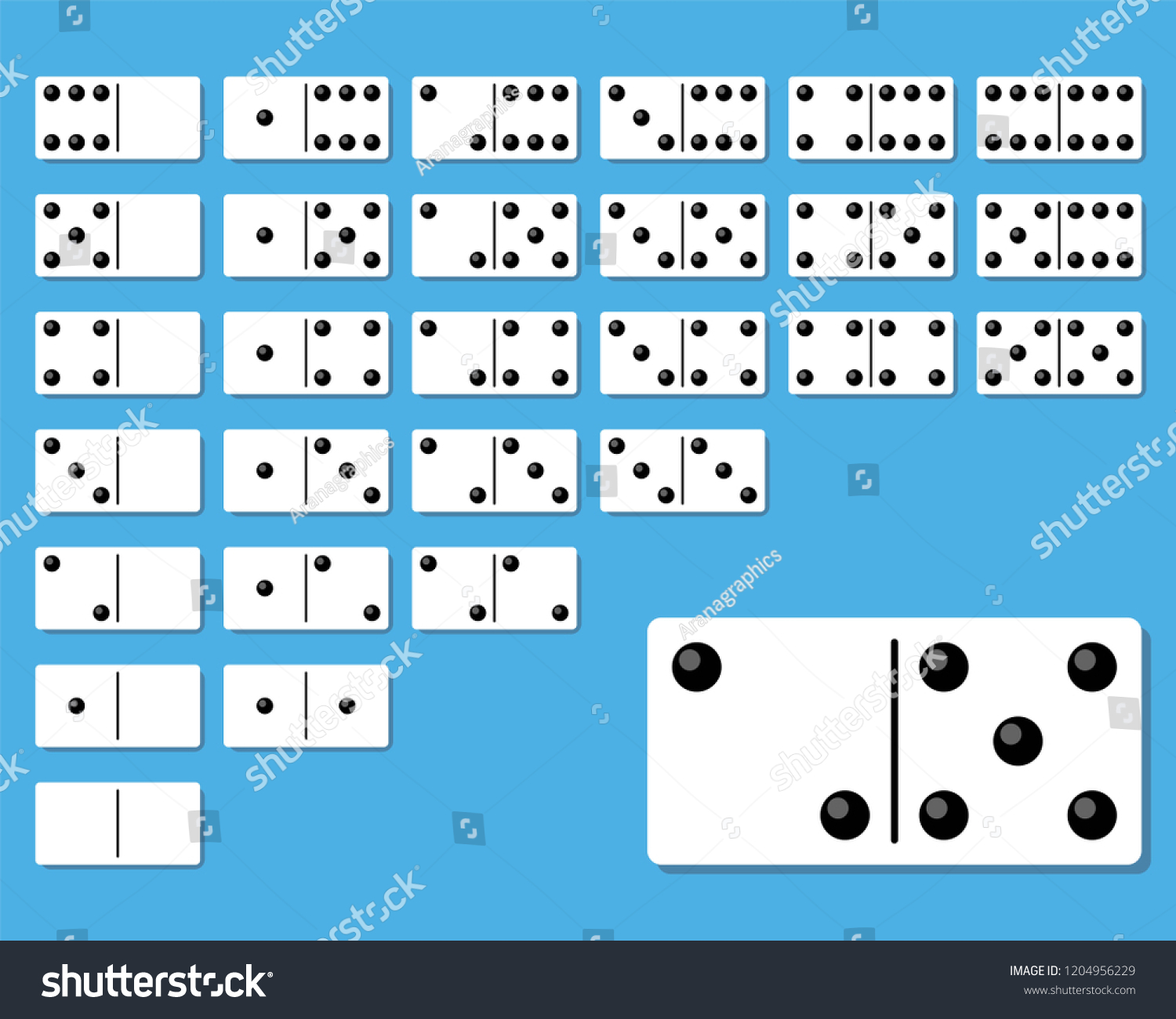 Isolated Domino Template Illustration Flat Design: vector de stock ...