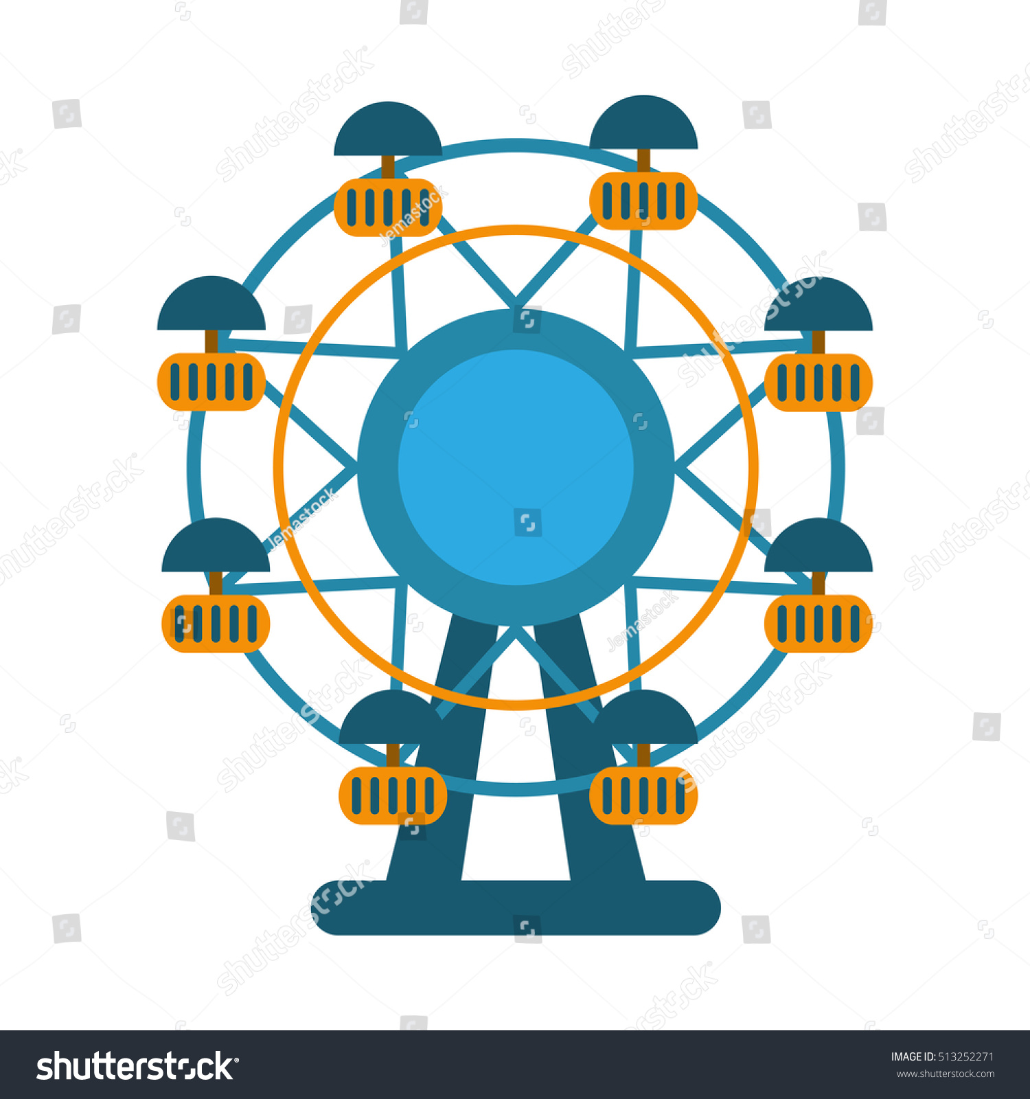 Isolated Fair Wheel Design Stock Vector (Royalty Free) 513252271 ...