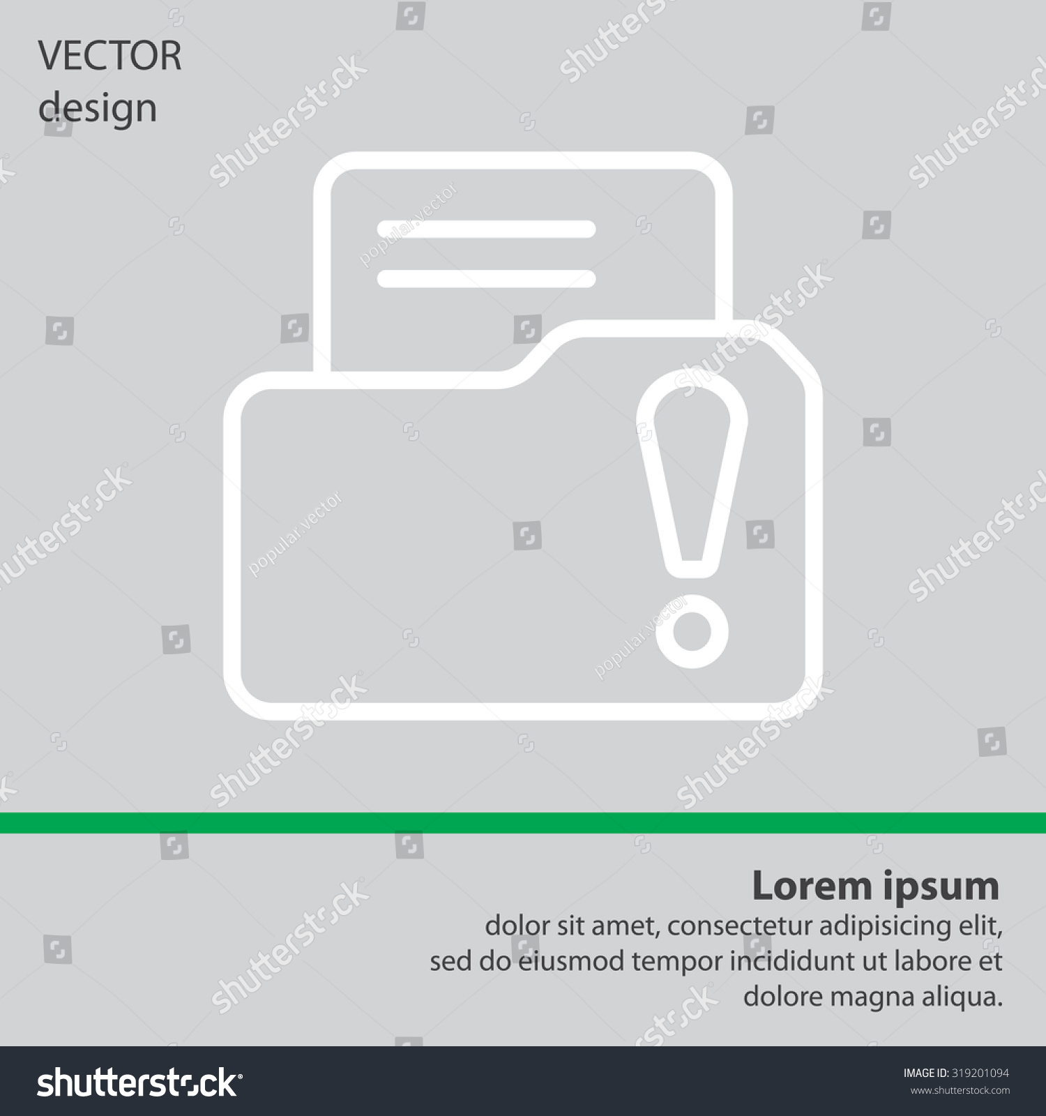 Isolated File Folder Icon Exclamation Sign: vetor stock (livre de ... Isolated File Folder Icon Exclamation Sign: vetor stock (livre de ...