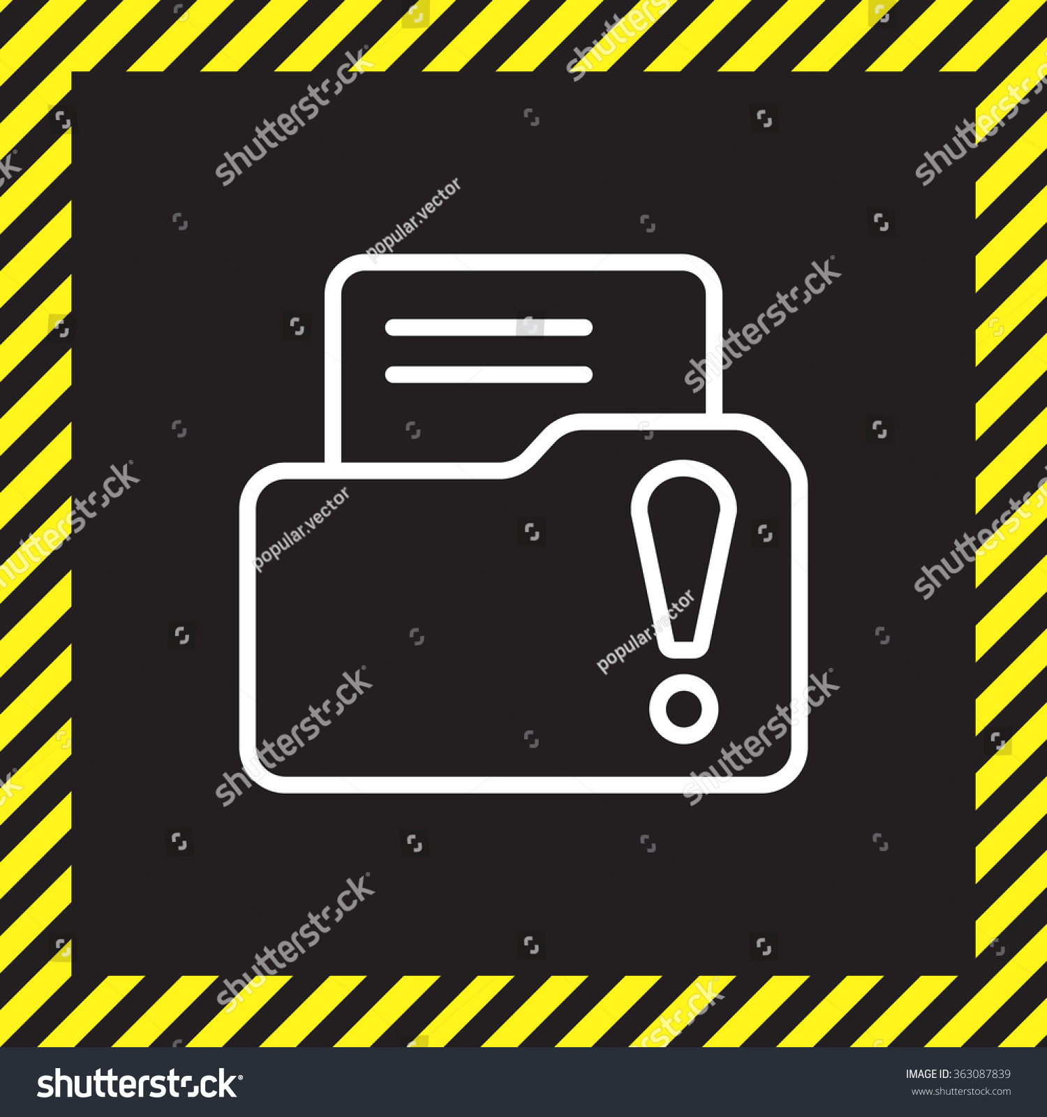 Isolated File Folder Icon Exclamation Sign Stock Vector (Royalty Free ... Isolated File Folder Icon Exclamation Sign Stock Vector (Royalty Free ...