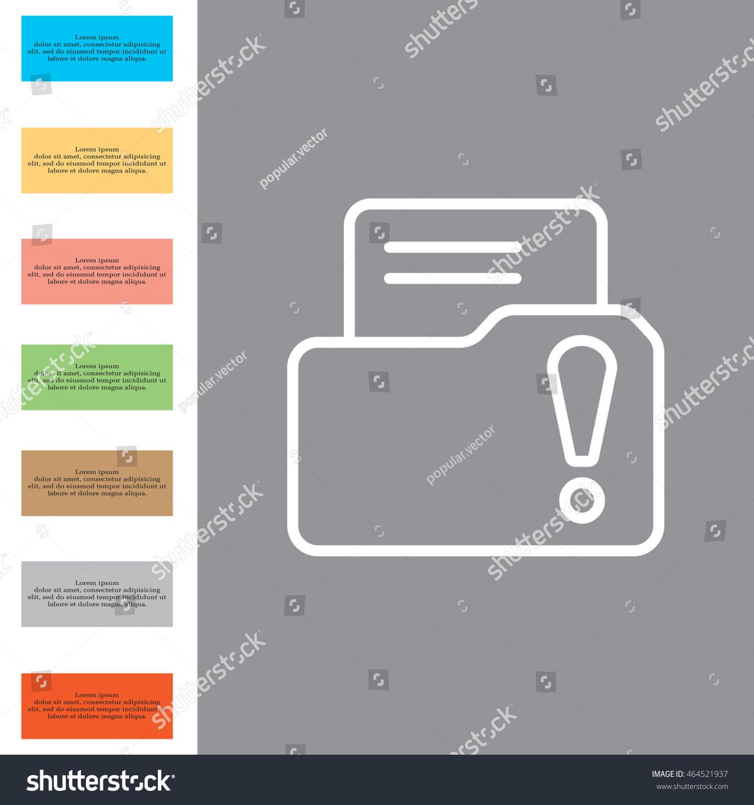 Isolated File Folder Icon Exclamation Sign Stock Vector (Royalty Free ...