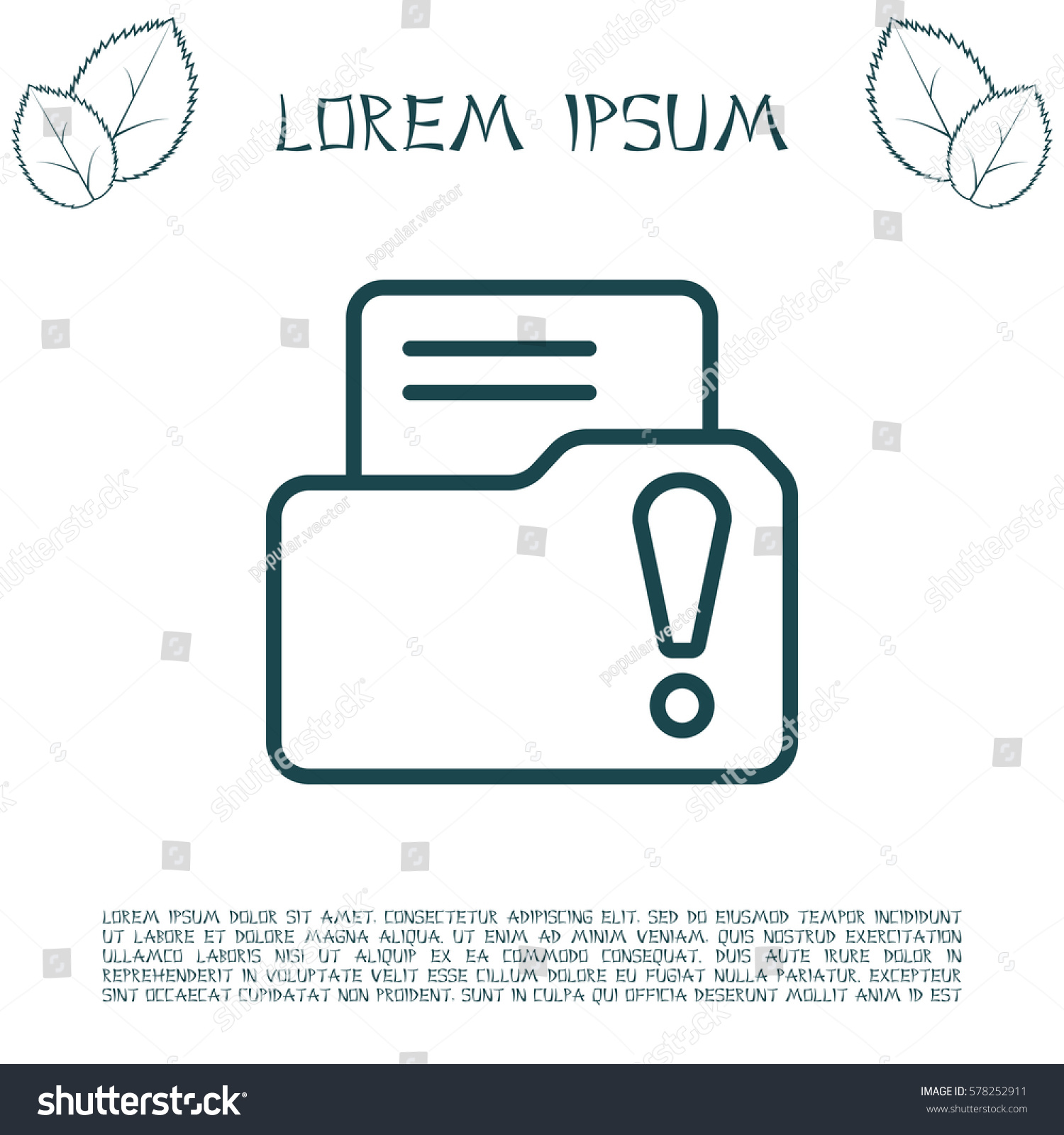 Isolated File Folder Icon Exclamation Sign: vetor stock (livre de ... Isolated File Folder Icon Exclamation Sign: vetor stock (livre de ...