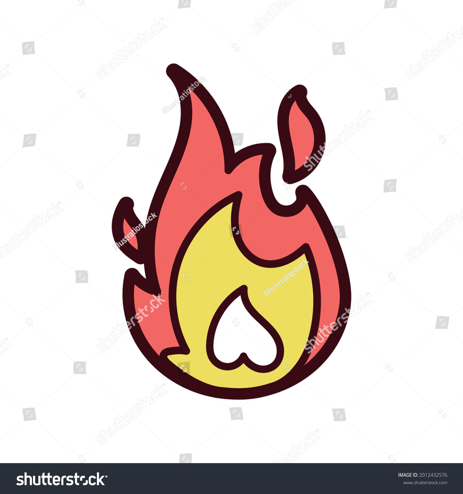 Isolated Flame Icon Fire Emoji Vector Stock Vector (Royalty Free ...