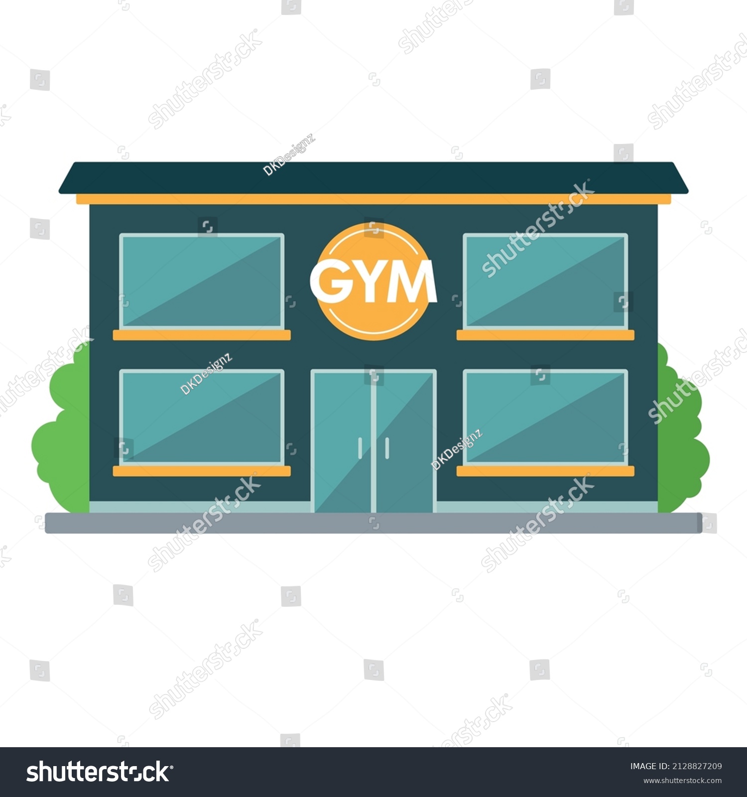 Isolated Front View Gym Building Vector Stock Vector (Royalty Free ...