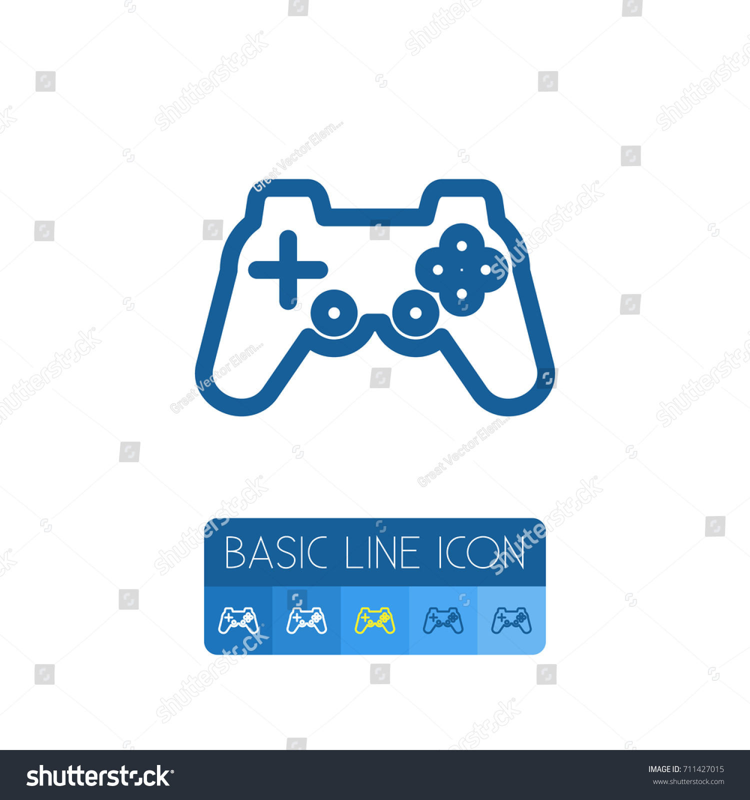 Isolated Gaming Outline Controller Vector Element Stock Vector (Royalty ...