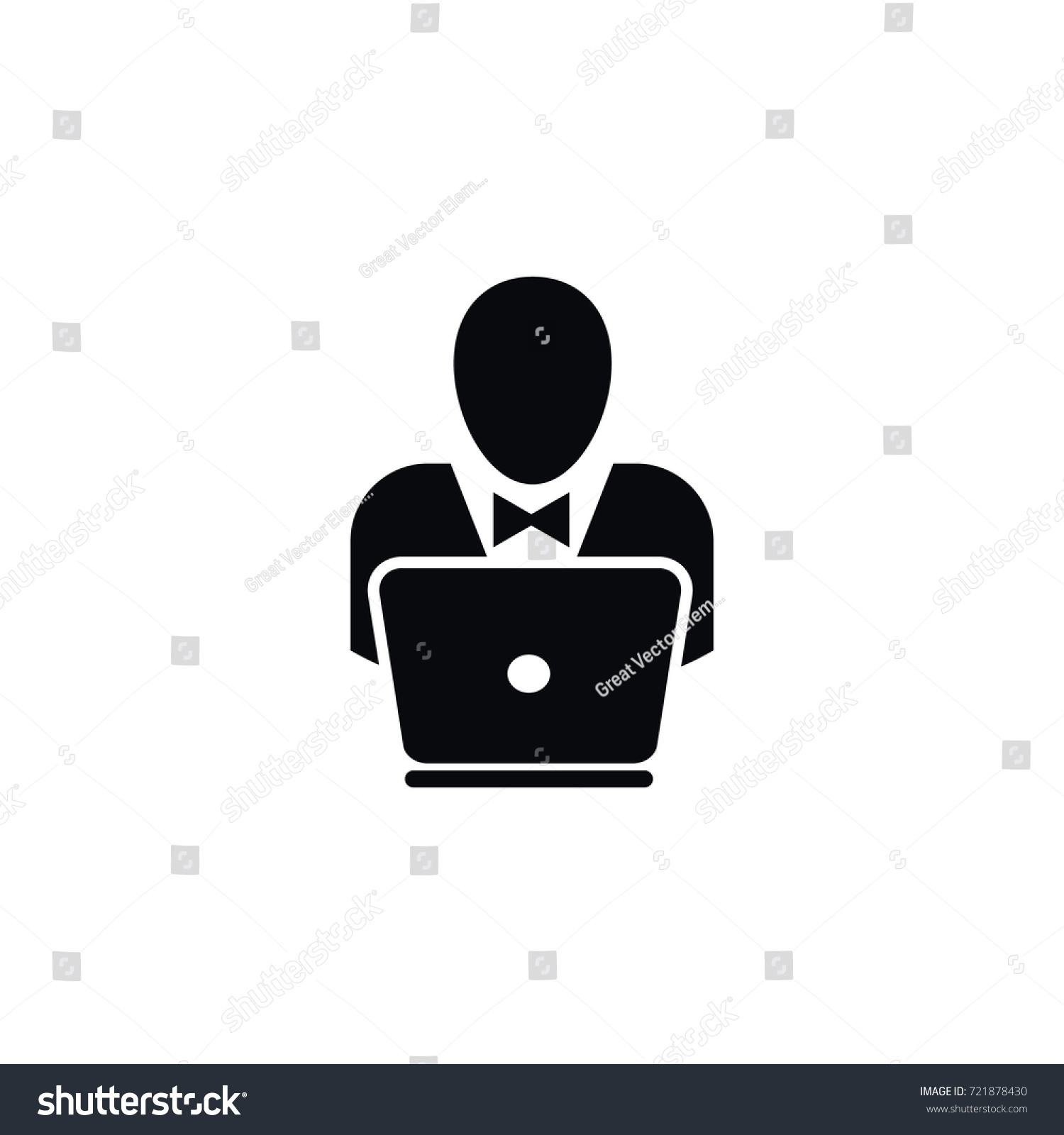 Isolated Hacker Icon Notebook Vector Element Stock Vector Royalty Free