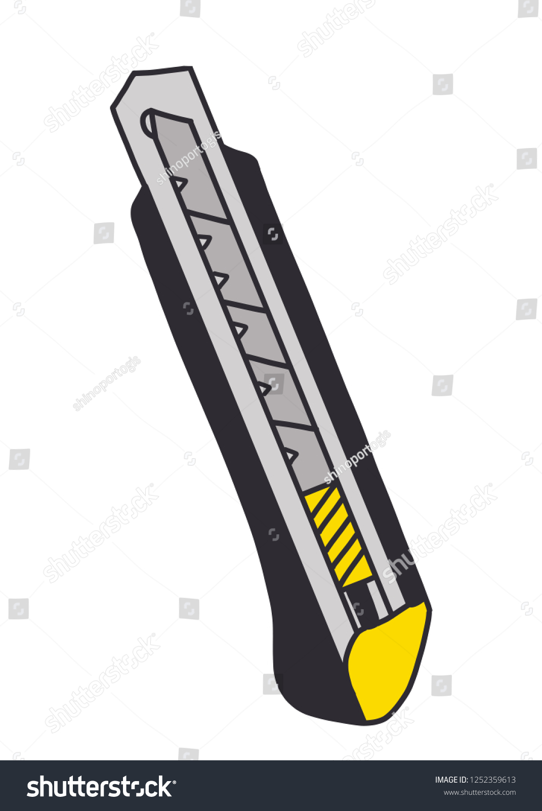 Isolated Hand Drawing Cutter Knife Vector Stock Vector (Royalty Free ...
