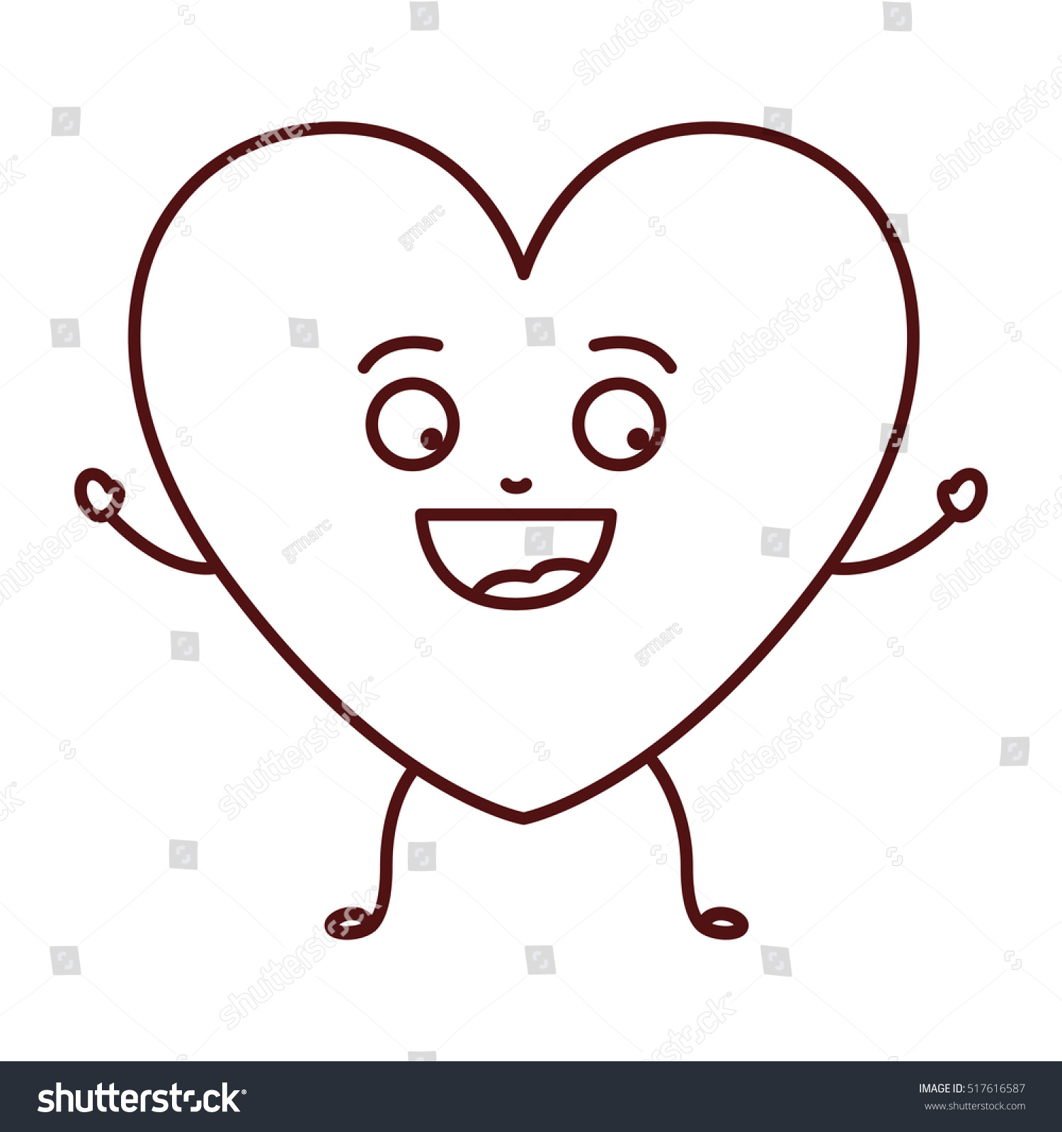 Isolated Heart Cartoon Design Stock Vector (Royalty Free) 517616587 ...