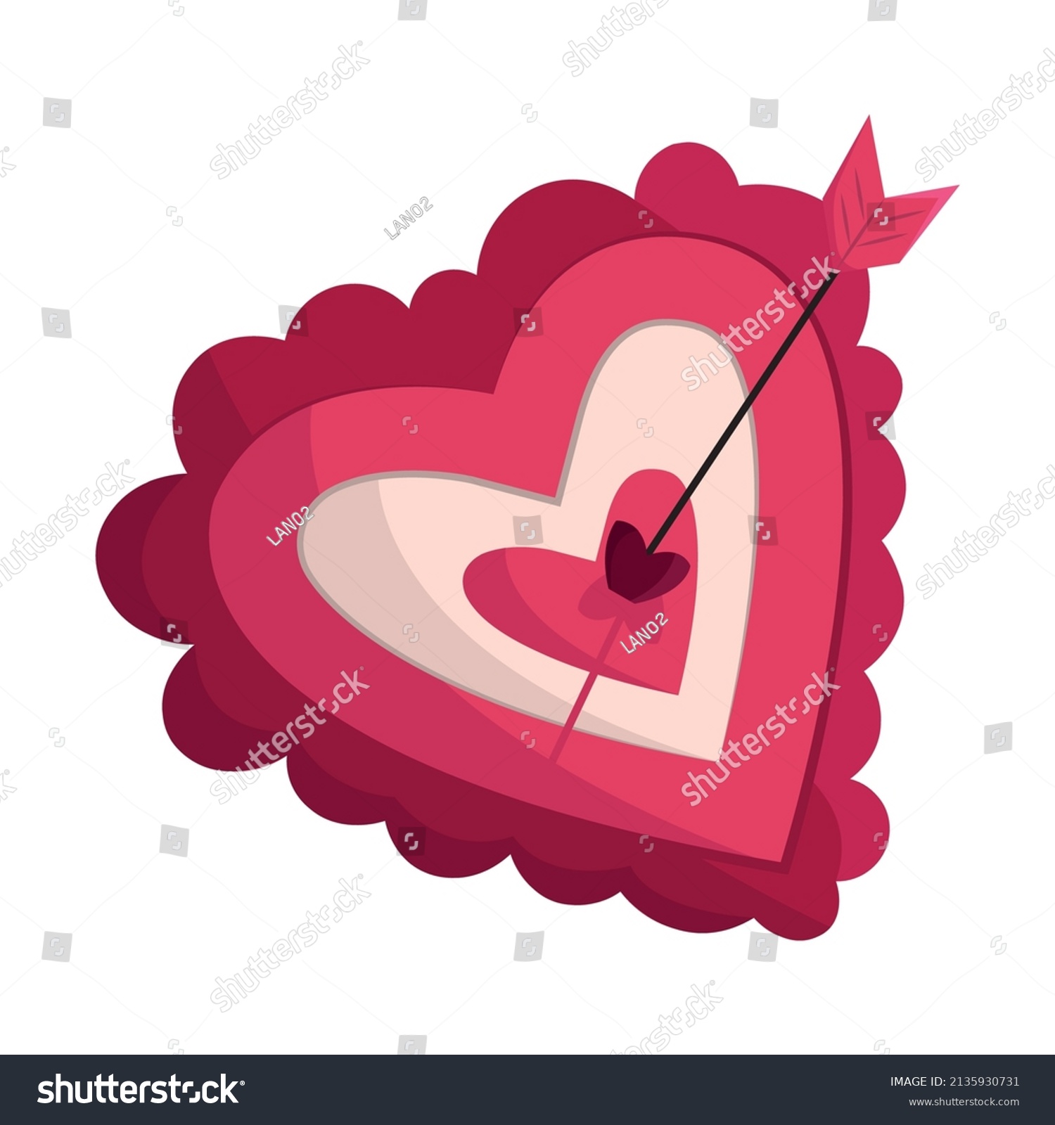 Isolated Heart Shape Arrow Vector Stock Vector (Royalty Free ...