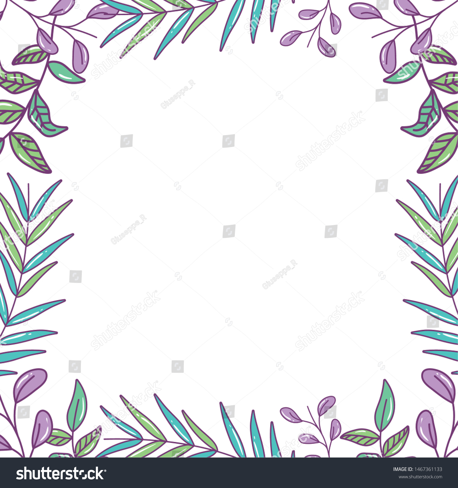 Isolated Leaves Frame Design Vector Illustration Stock Vector (Royalty ...