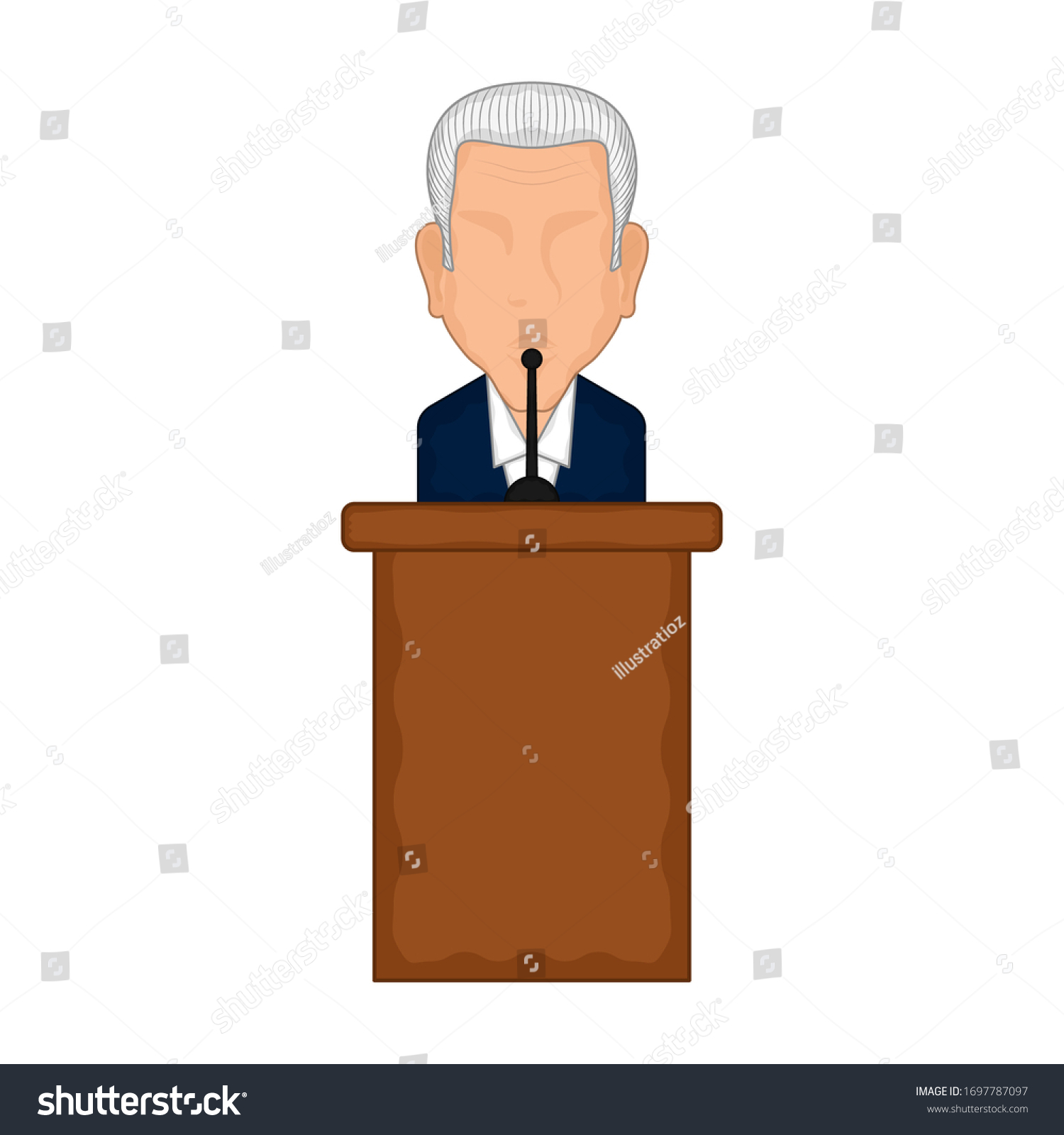 Isolated Man Giving Speech Lectern Vector Stock Vector (Royalty Free ...