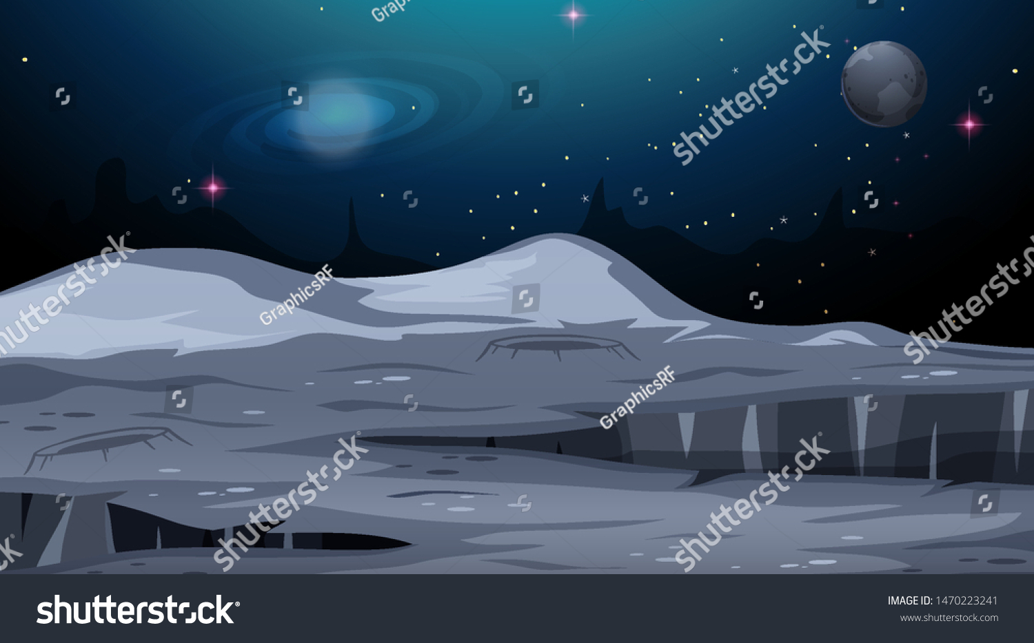 Isolated Mars Space Scene Illustration Stock Vector (Royalty Free ...