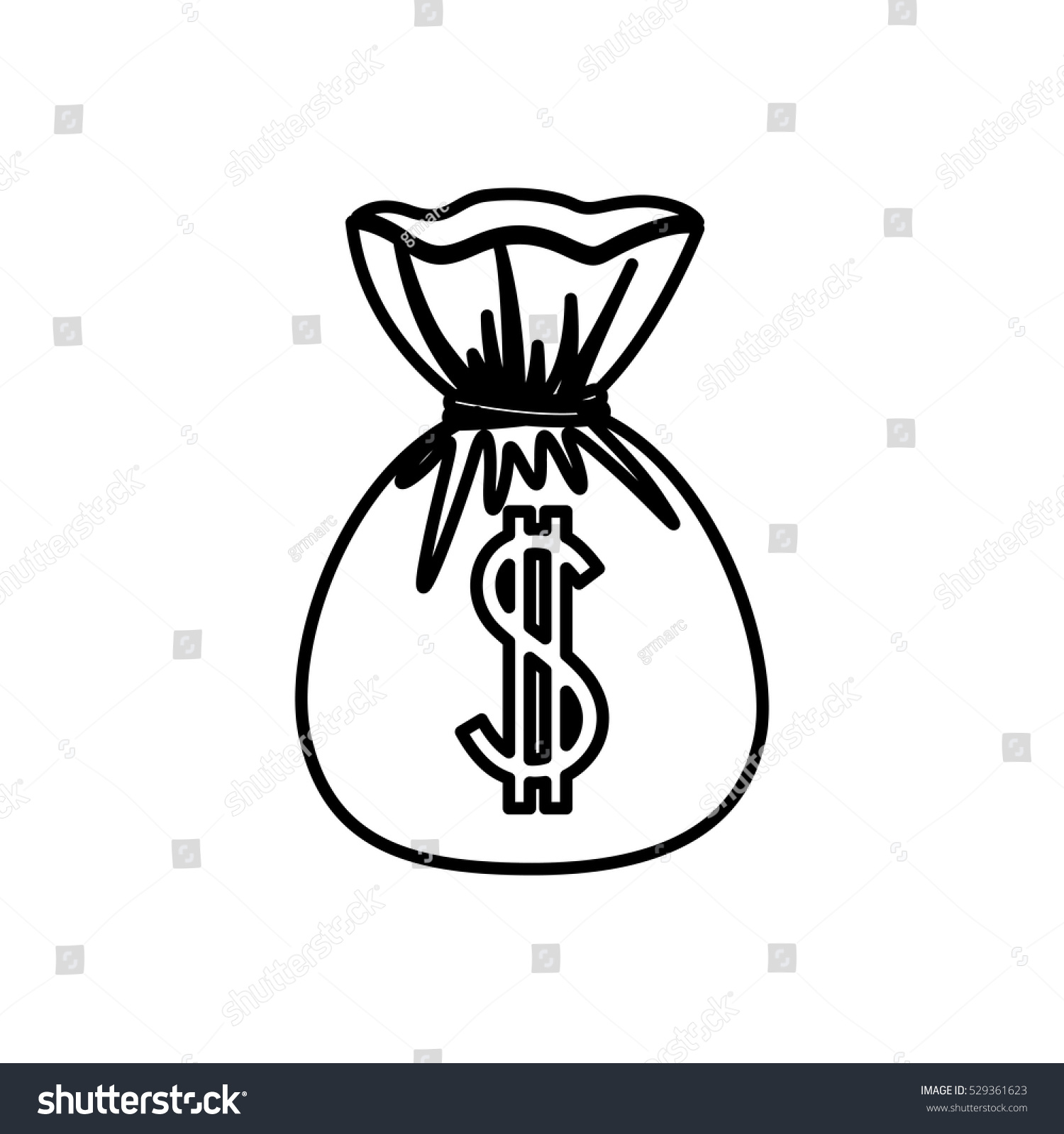 Isolated Money Bag Design Stock Vector (Royalty Free) 529361623