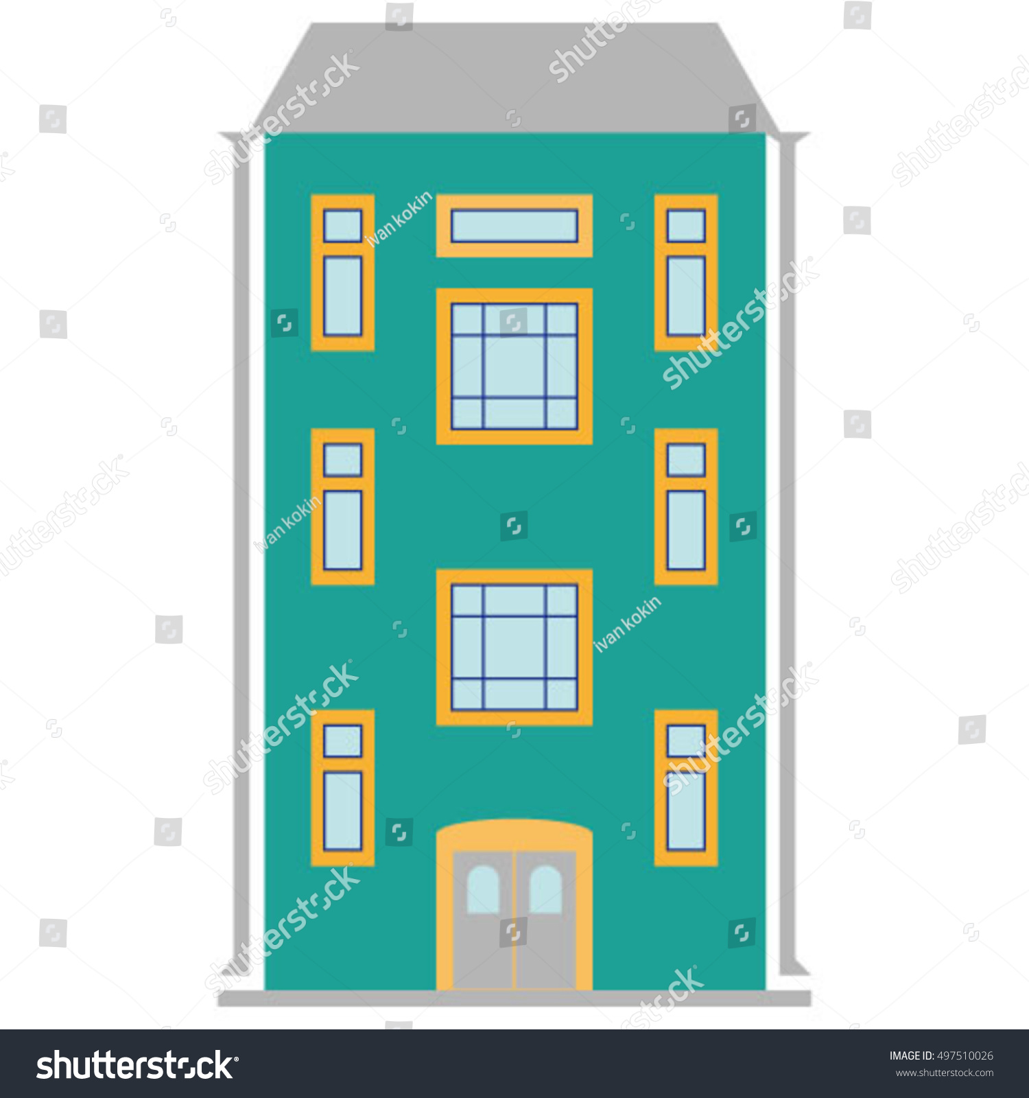 Isolated Multistorey Building Cartoon Vector Stock Vector (Royalty Free ...