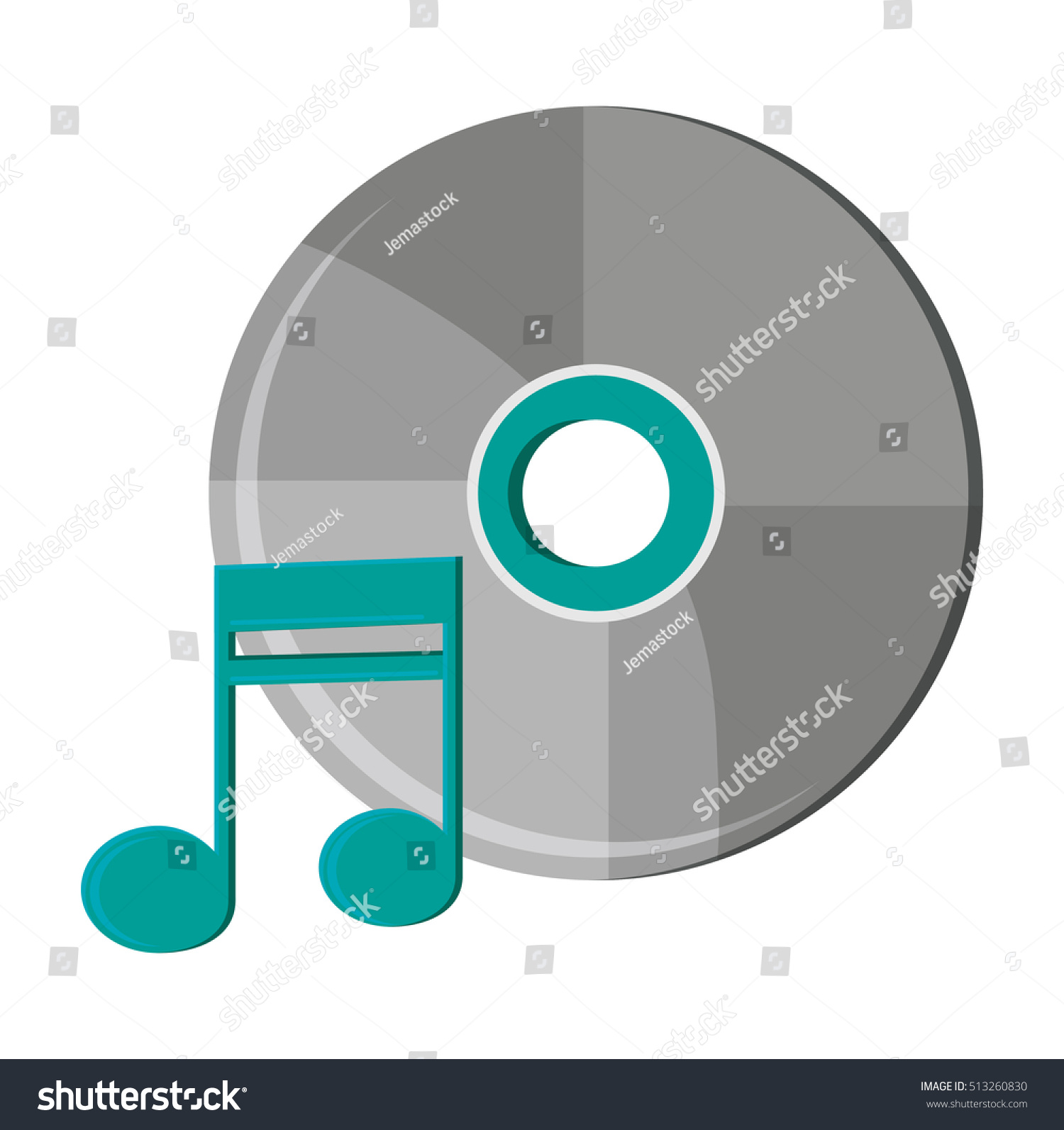 Isolated Music Note Cd Design Stock Vector (Royalty Free) 513260830 ...