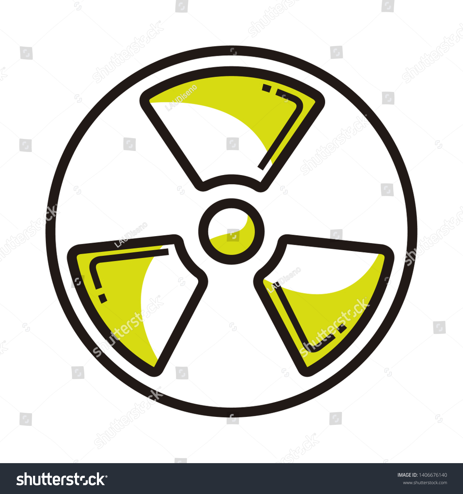 Isolated Nuclear Symbol On White Background Stock Vector (Royalty Free ...