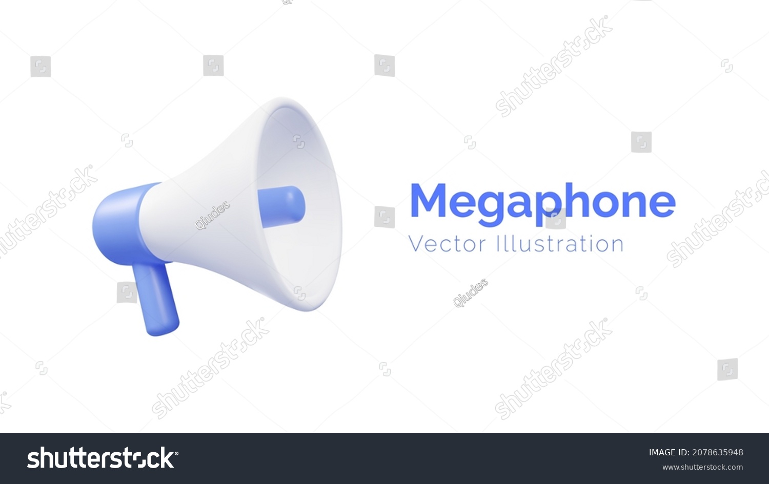Isolated Object Realistic 3d Megaphone Vector Stock Vector (Royalty ...