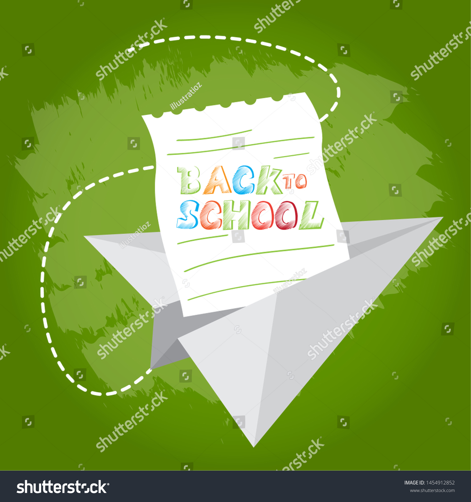 Isolated Paper Plane Back School Poster Stock Vector (Royalty Free ...