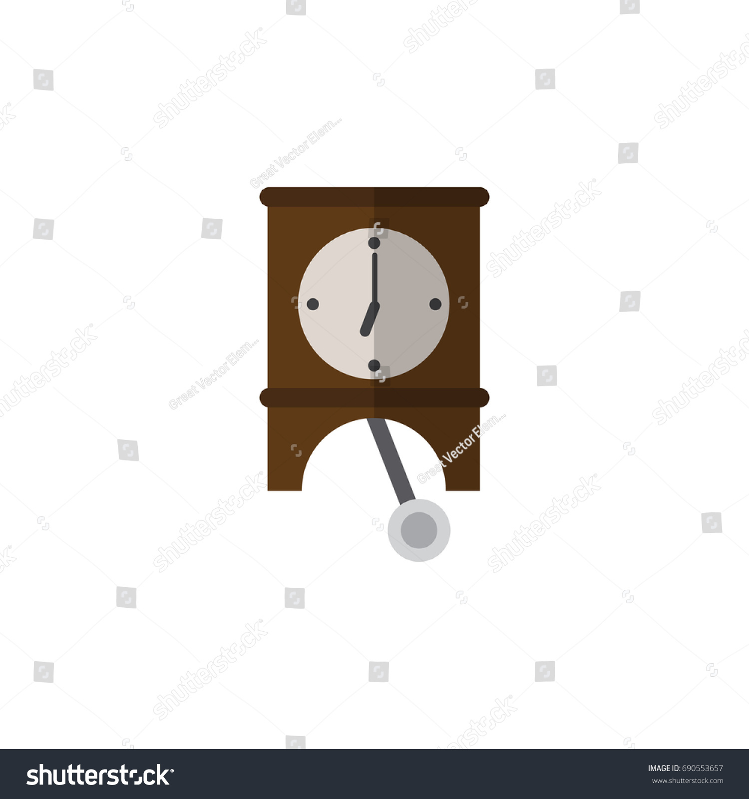 Isolated Pendulum Flat Icon Clock Vector Stock Vector (Royalty Free ...