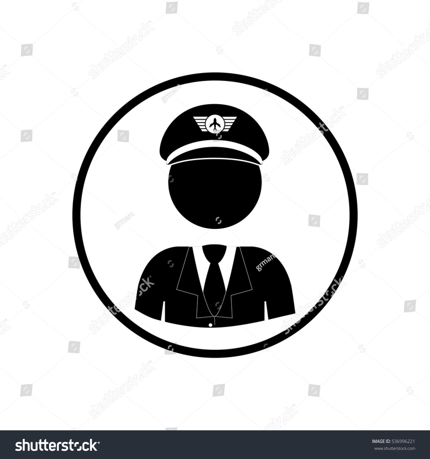 Isolated Pictogram Pilot Design Stock Vector (Royalty Free) 536996221 ...