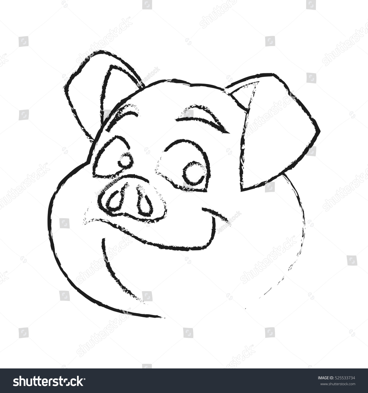 Isolated Pork Cartoon Design Stock Vector (Royalty Free) 525533734