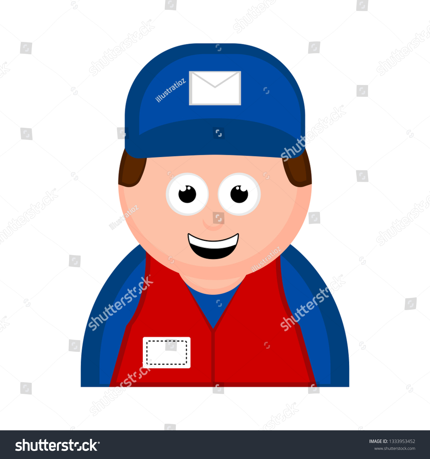 Isolated Postman Avatar Cartoon Vector Illustration: vector de stock ...
