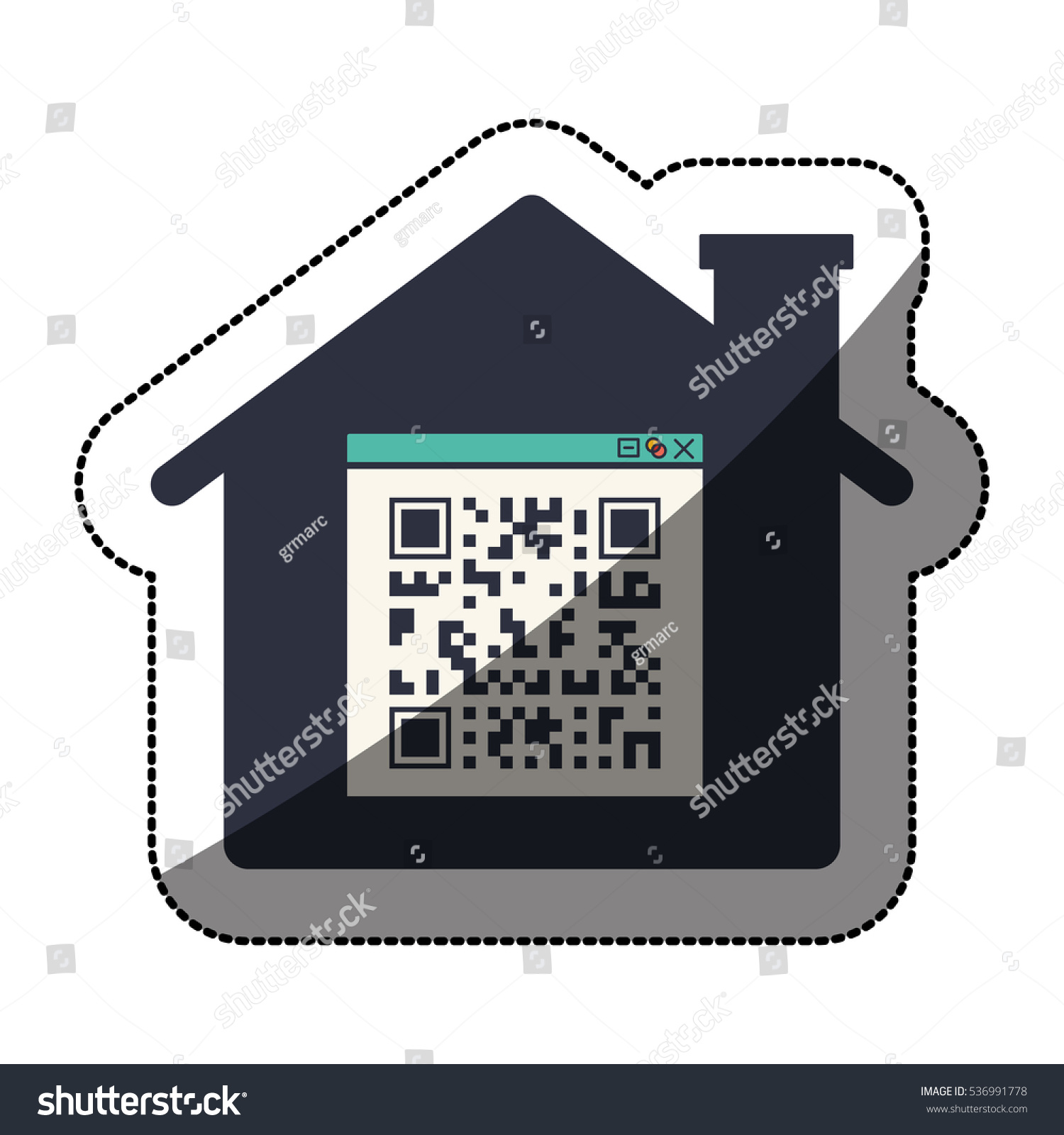 Isolated Qr Code House Design Stock Vector (Royalty Free) 536991778 ...