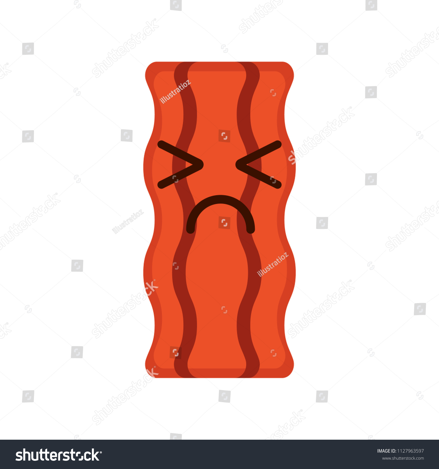 Isolated Sad Bacon Emote Stock Vector (Royalty Free) 1127963597 ...