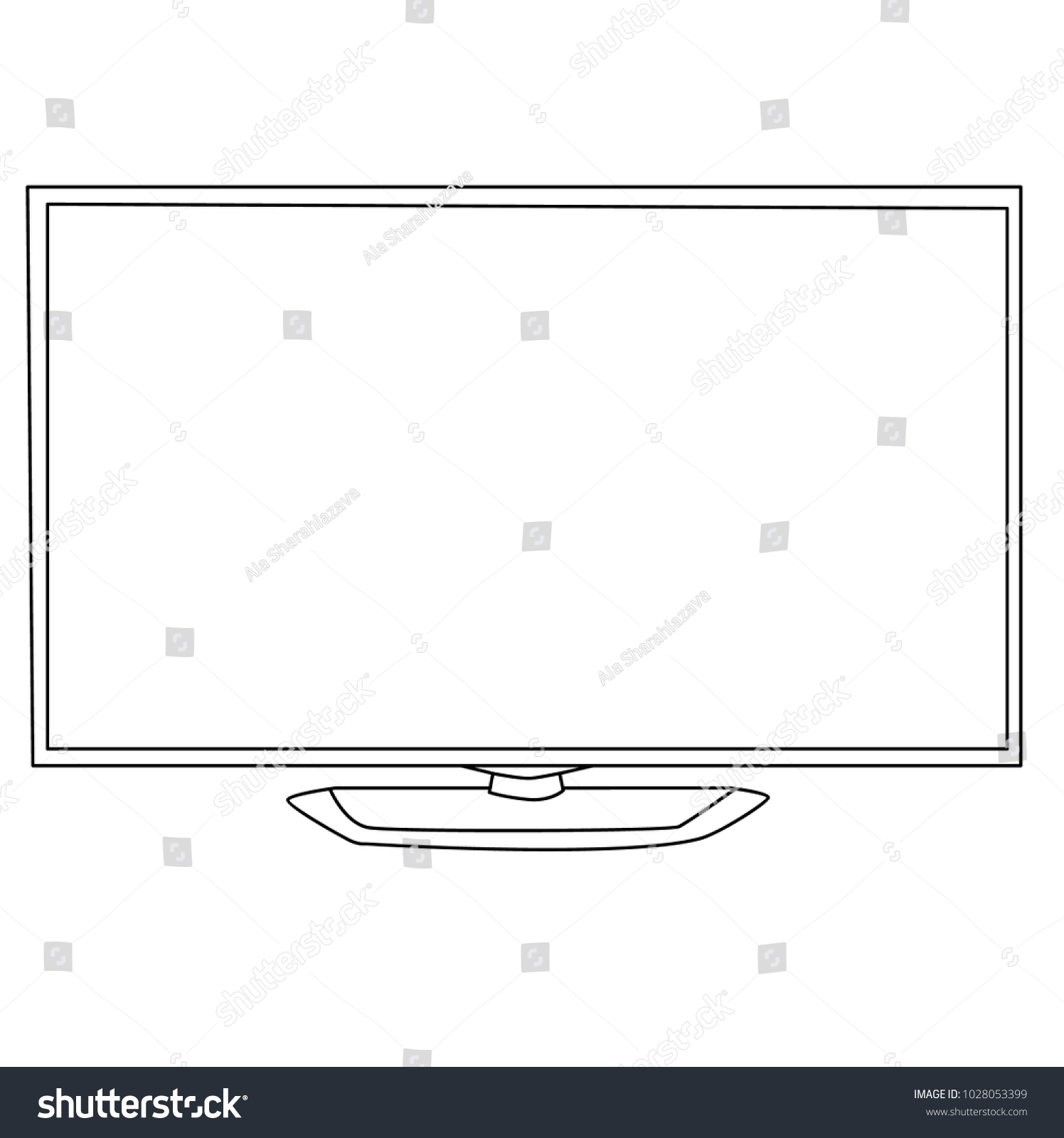 Isolated Sketch Tv Icon Stock Vector (Royalty Free) 1028053399