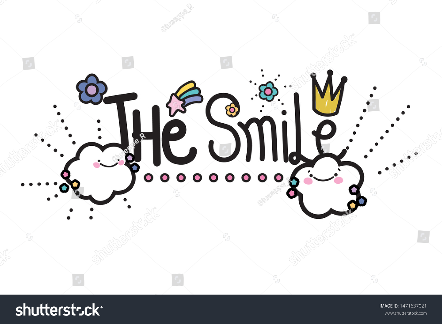 Isolated Smile Word Vector Design: vector de stock (libre de regalías ...